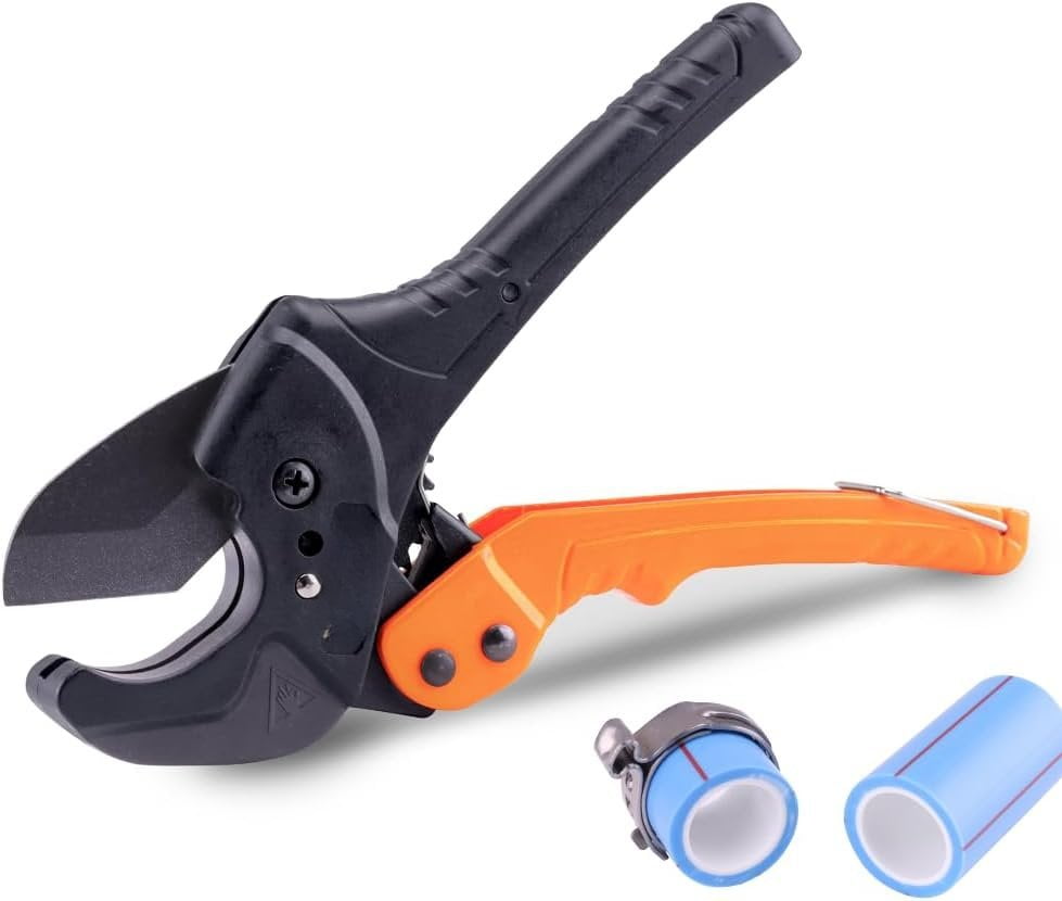 YEC-P42 PVC Pipe , Ratcheting Pipe Tool for Tubing, Cuts up to 1-5/8" (42mm) OD, High-Grade with ...