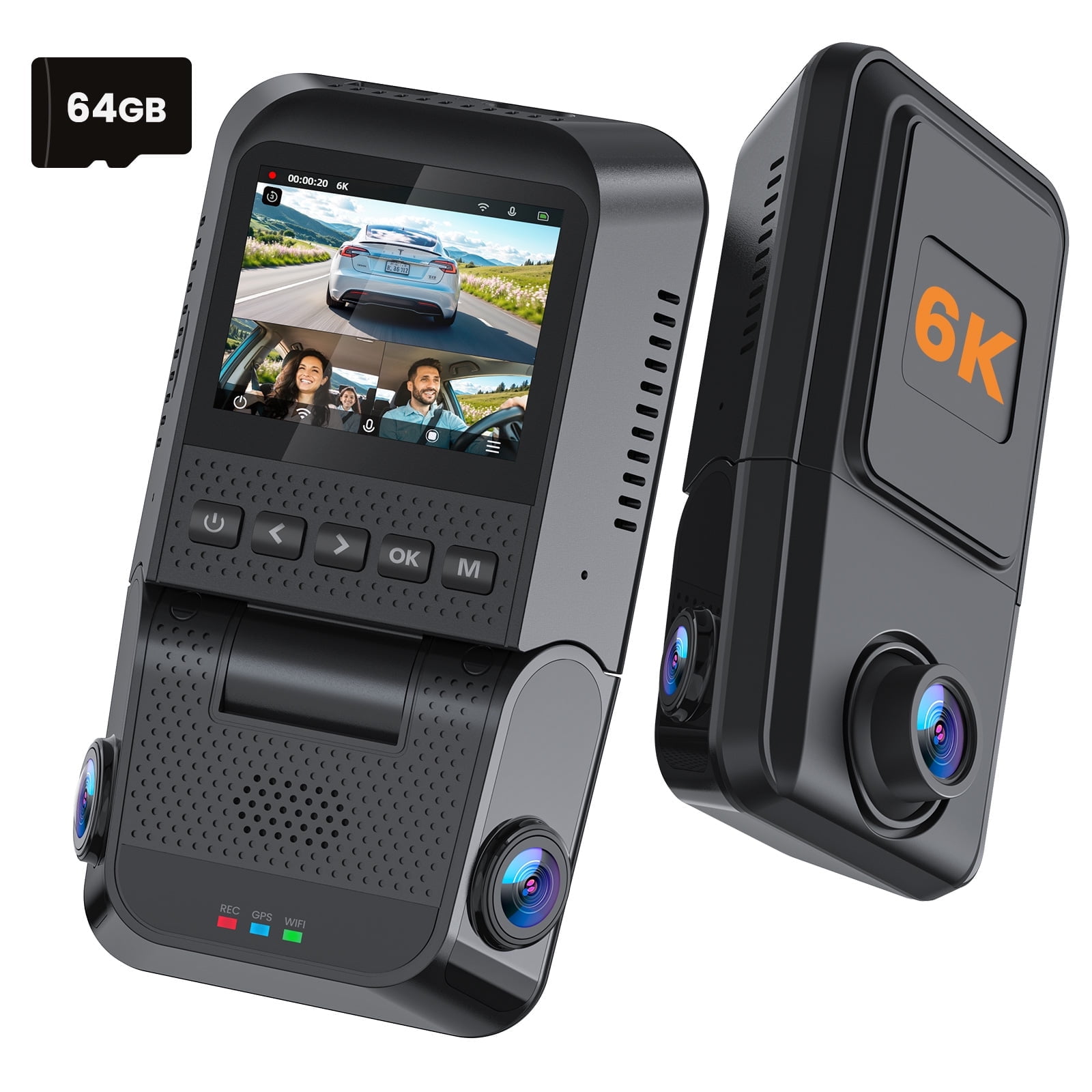 YEECORE 6K 3 Channel Dash Cam, Front and Inside, Left Right Dash Camera ...