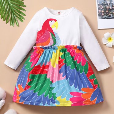 YEEDISON Toddler Girl Fall Clothes Floral Print Long Flying Sleeve Girls Dress Boho Kids Dresses ...
