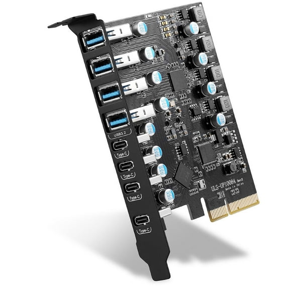YEELIYA 8-Port USB PCIe Card, 10Gbps Computer Network Hub, USB to PCIe ...