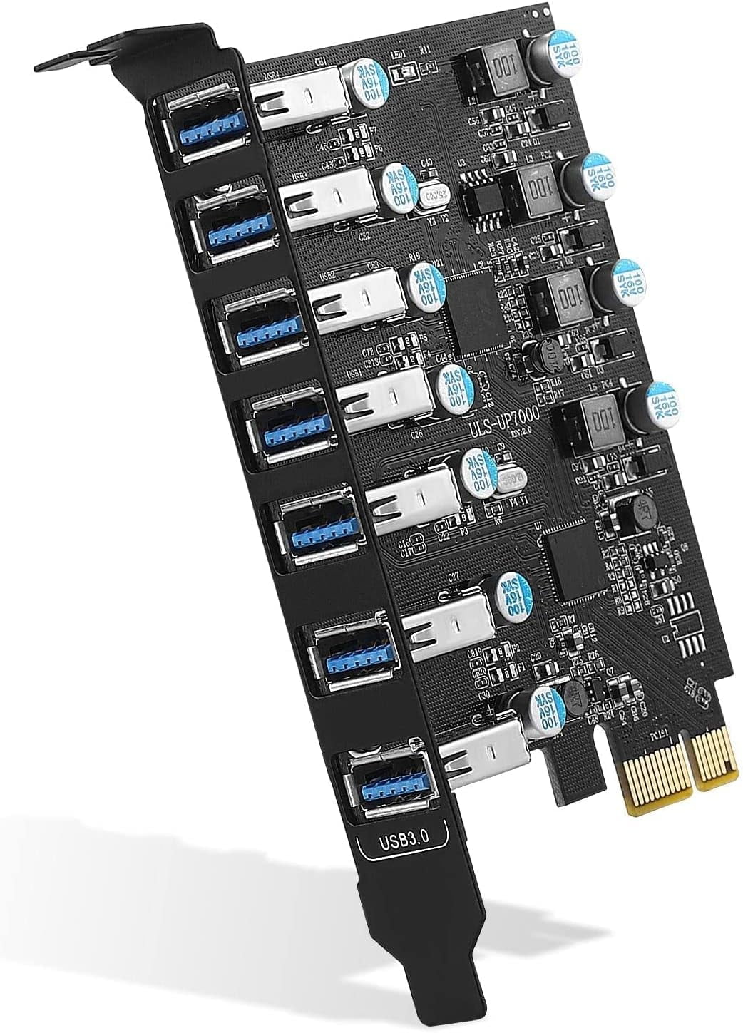 YEELIYA USB 3.0 PCIe Expansion Card 7-Port PCI Express USB Add in Card ...