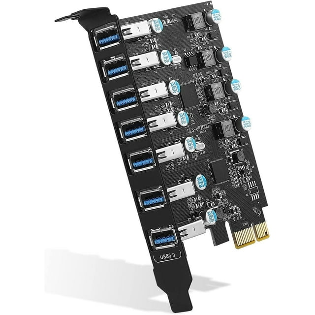 YEELIYA USB 3.0 PCIe Expansion Card 7-Port PCI Express USB Add in Card ...