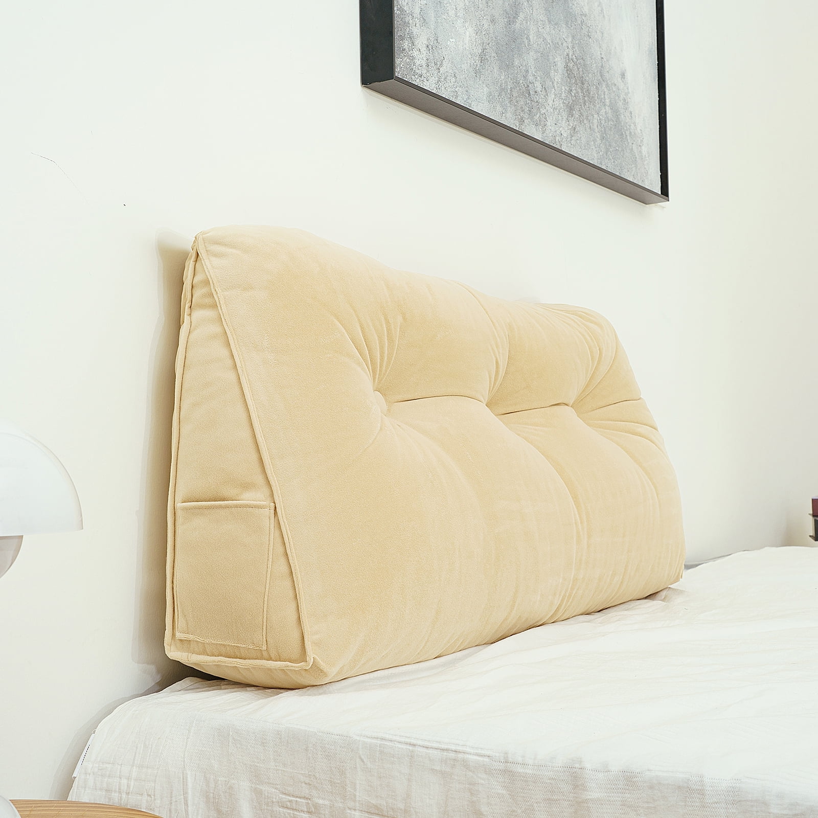 YEERSWAG Twin Size Triangular Bed Pillow, Velvet Soft, Detachable, with ...