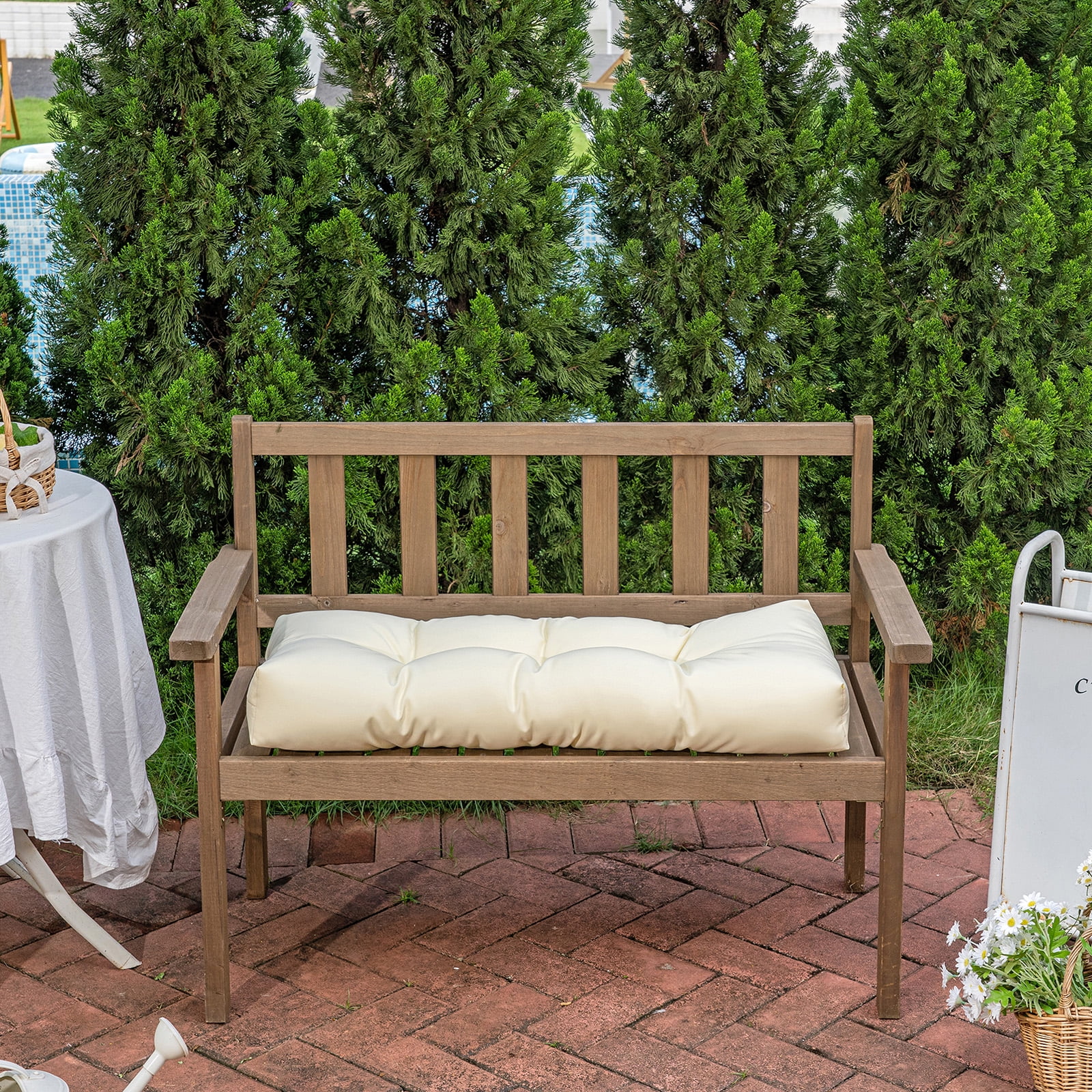 YEERSWAG 42x16x4 inch Waterproof Porch Bench Cushion, Anti-fading ...