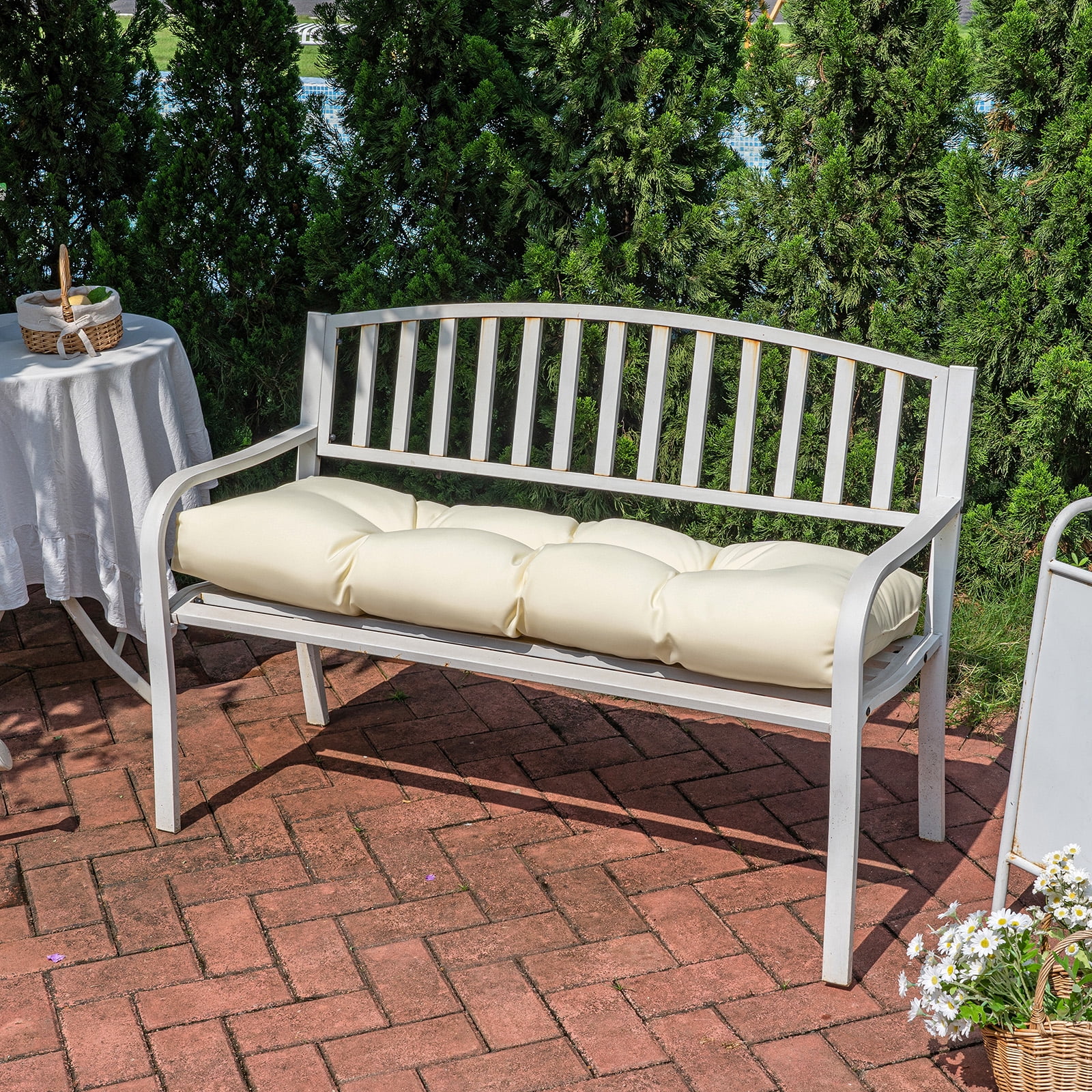YEERSWAG Outdoor Bench Cushion 48x16x4 inch, Anti-fading, Water ...