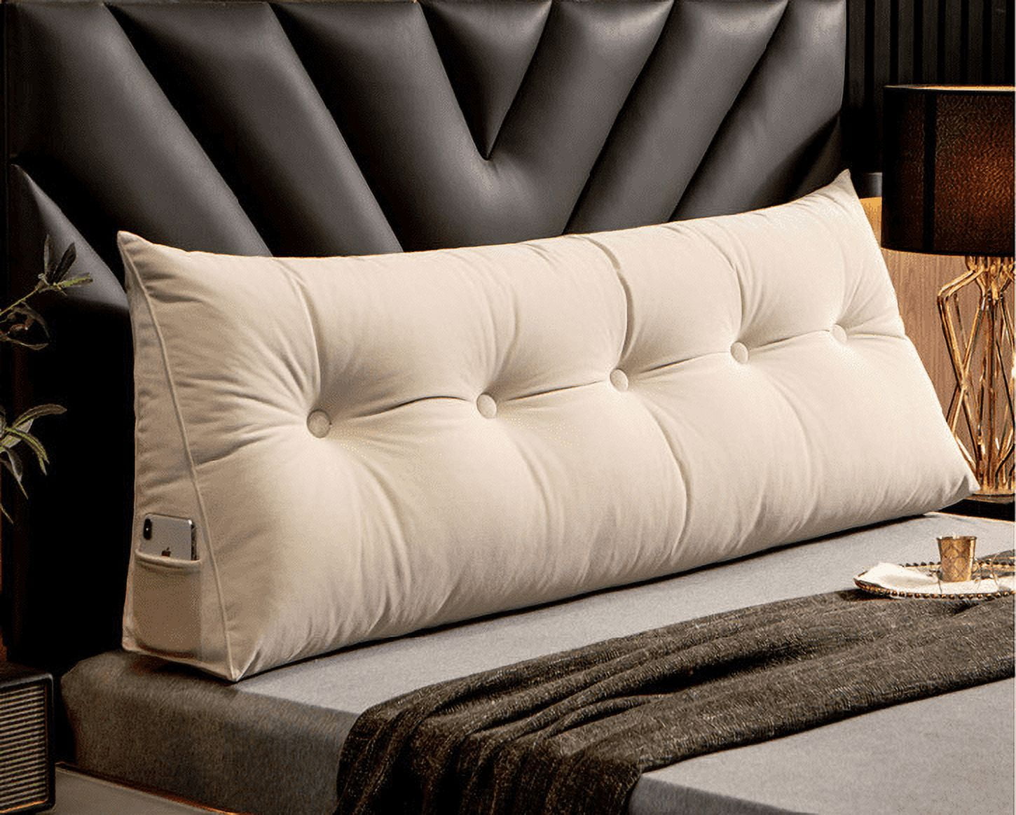 Free Shipping! Yeerswag Velvet Triangular Wedge Headboard Pillow, Queen ...