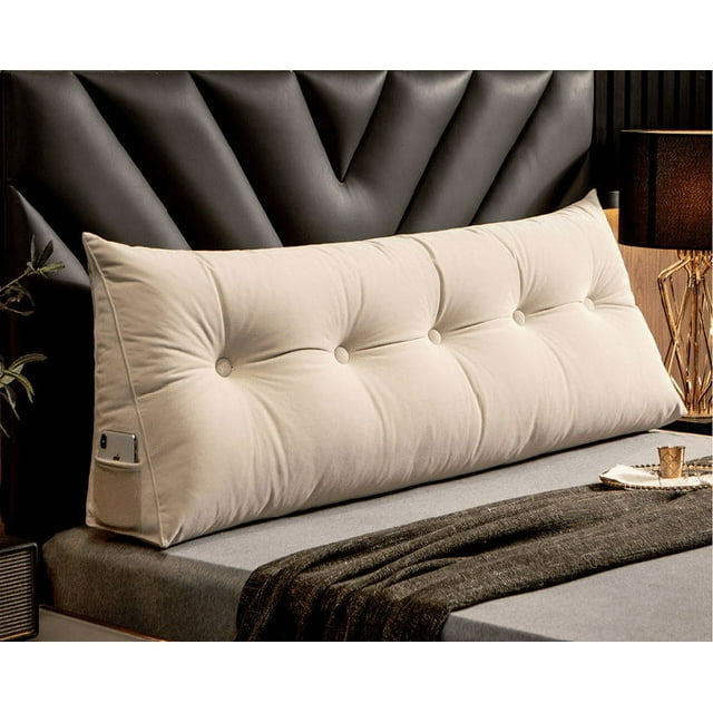 YEERSWAG Velvet Triangular Headboard Pillow, Queen Size Bedside Cushion ...