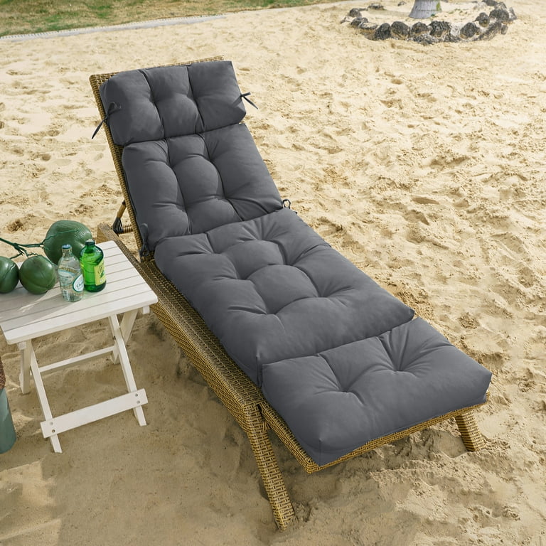 YEERSWAG Outdoor Recliner Cushion 72x22x6 Inch Non Slip Waterproof Anti fading Adjustable with Ties Walmart
