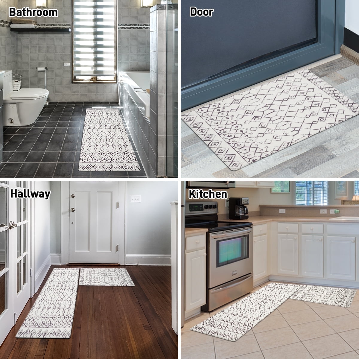 YEERSWAG Kitchen Rug Mat PVC Cushioned Standing Comfort Mat for Kitchen ...