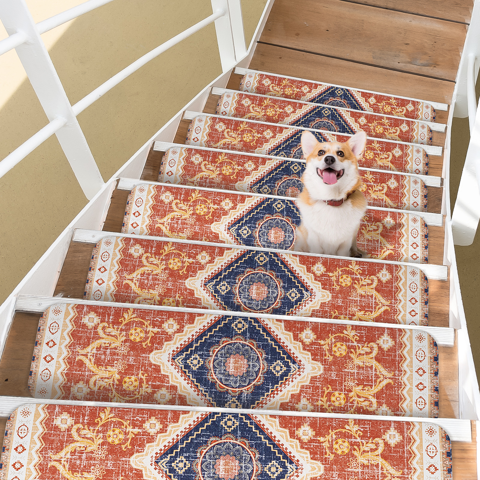 Stair Treads Skid Slip Resistant Backing Indoor Carpet Stair Treads ...