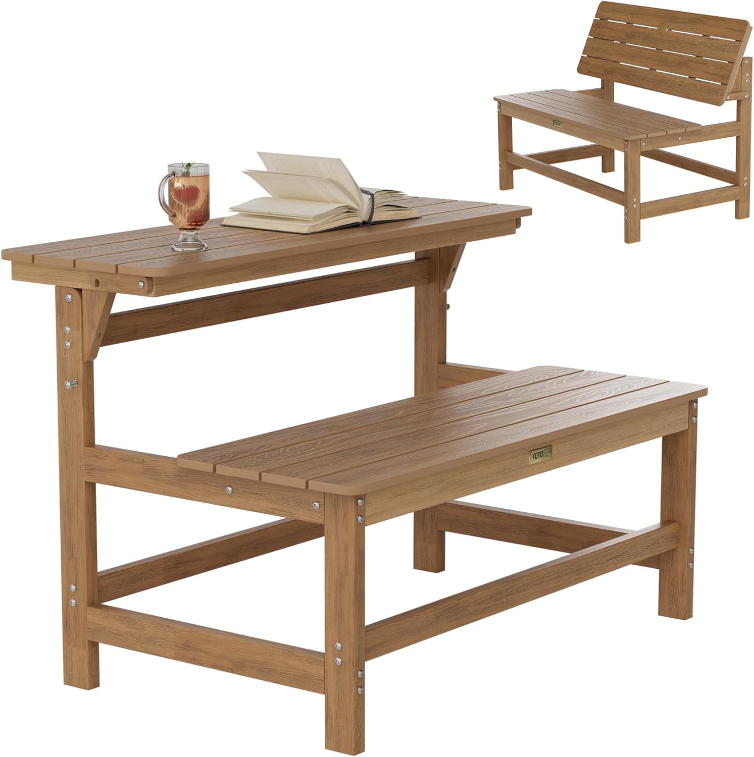 YEFU Convertible Bench Picnic Table: HIPS Convert a Bench with Umbrella ...