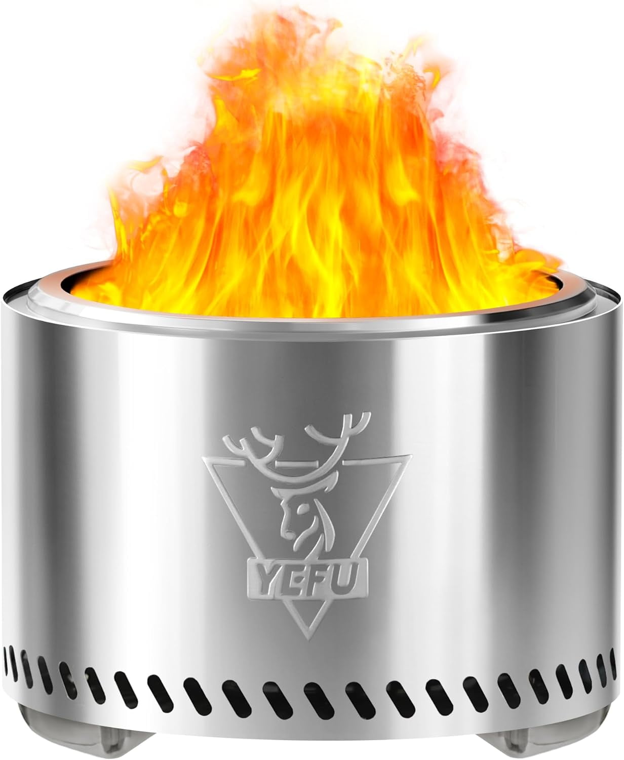 YEFU Fire Pit with Removable Ash-Pan: Smokeless Firepit 304 Stainless ...