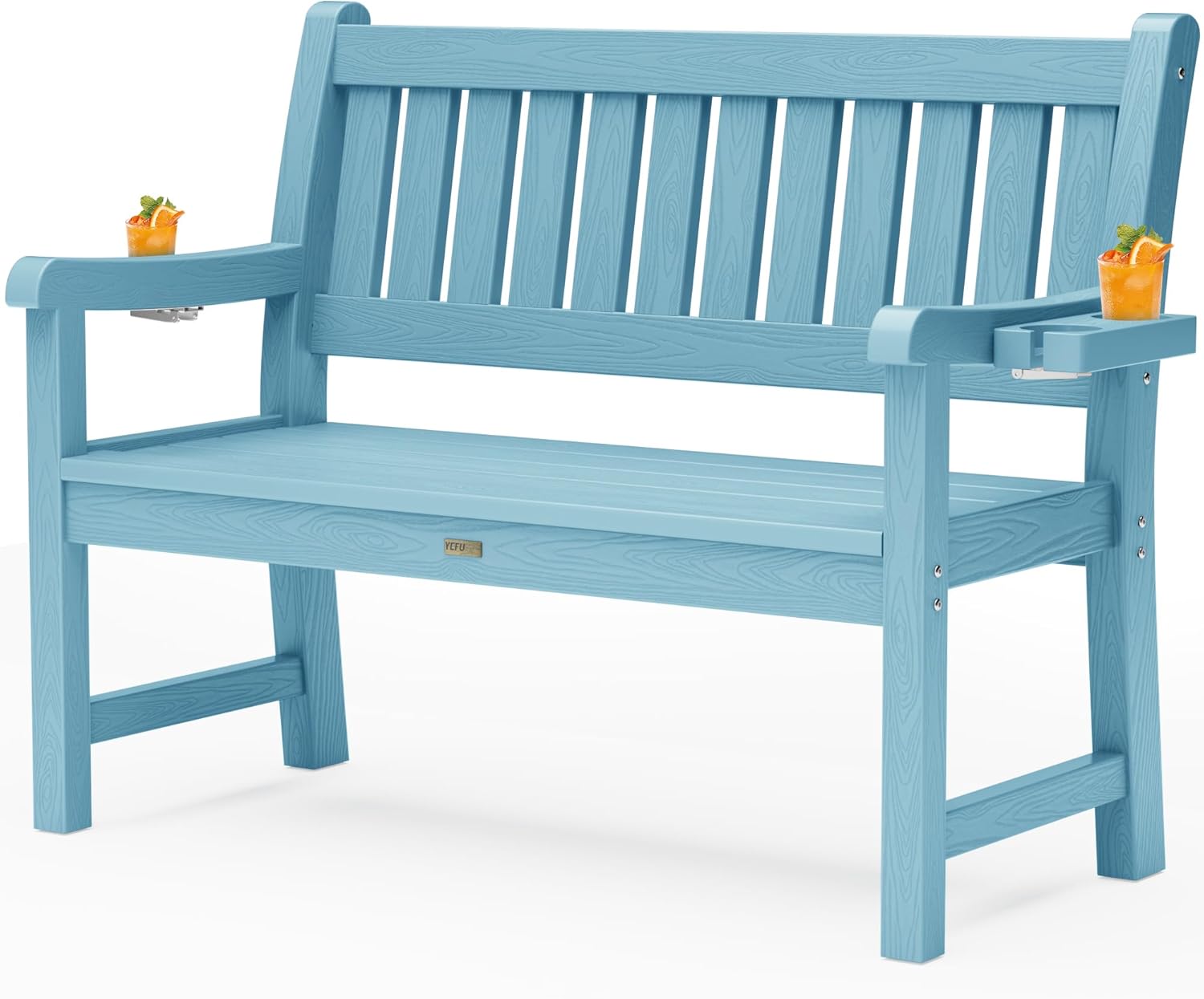 YEFU Outdoor Bench for Patio Waterproof: Heavy Duty 2-Person Garden ...