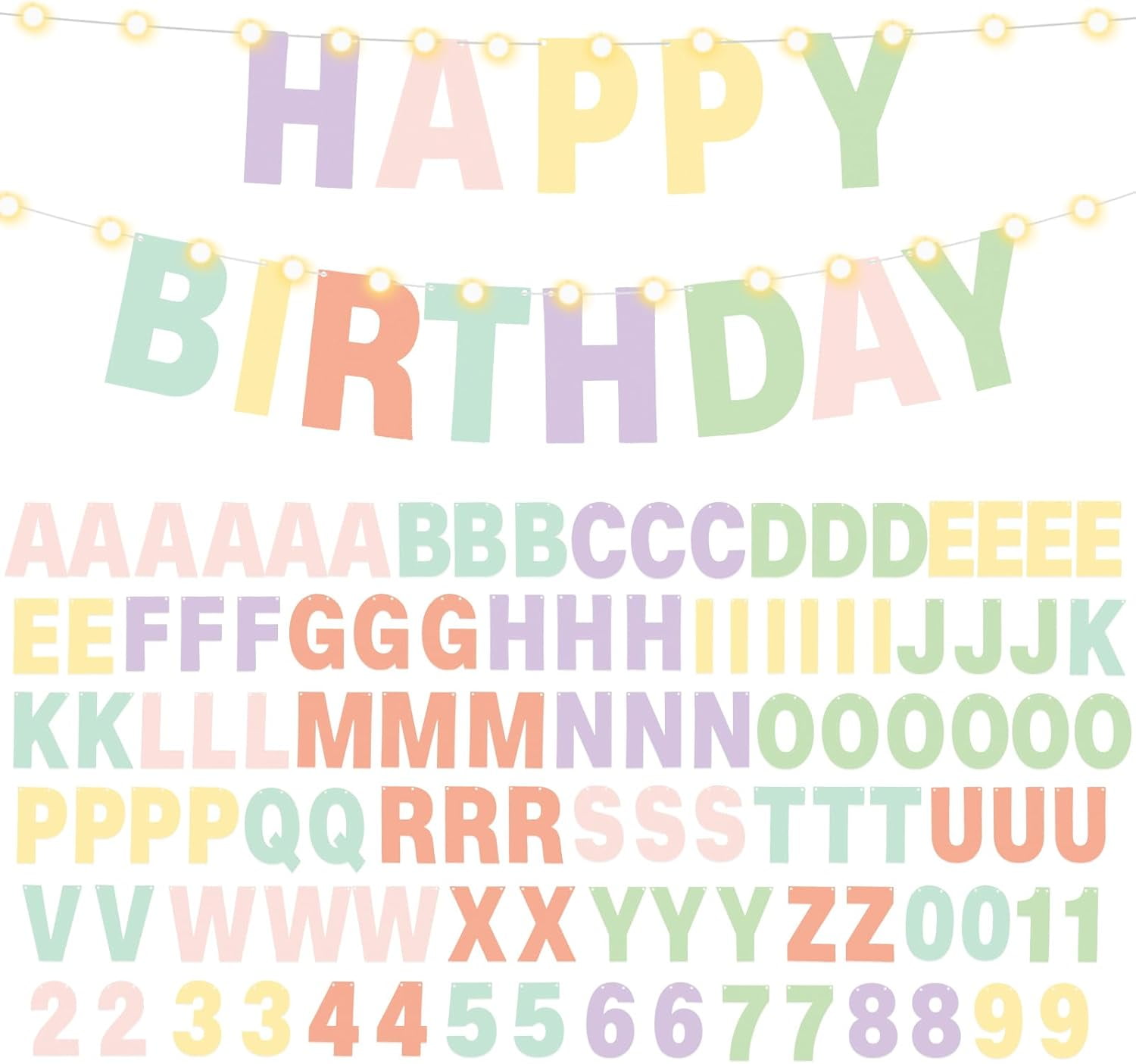 YEHOOM 107 Pcs DIY Letter Banner Glitter Customizable Banner Kit Custom ...