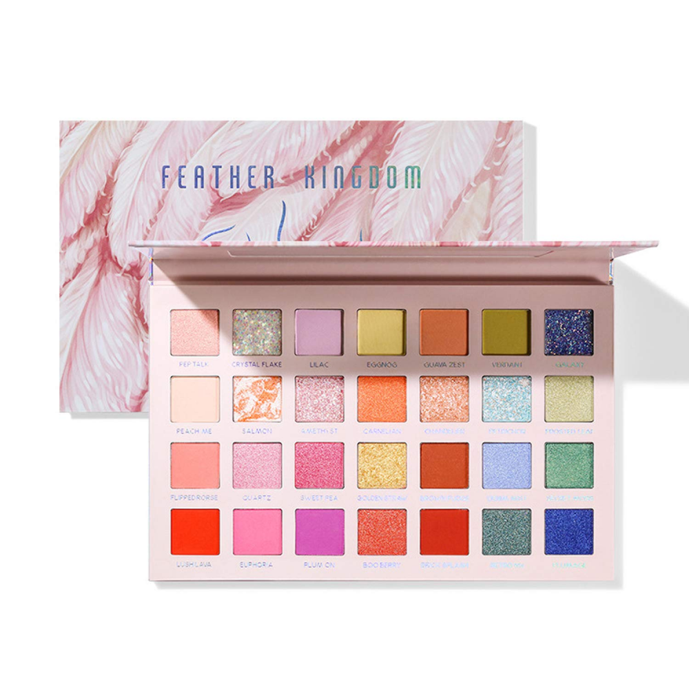 YEHOOM 28-colors Colorful Feather Eyeshadow High Pigmented Palette ...
