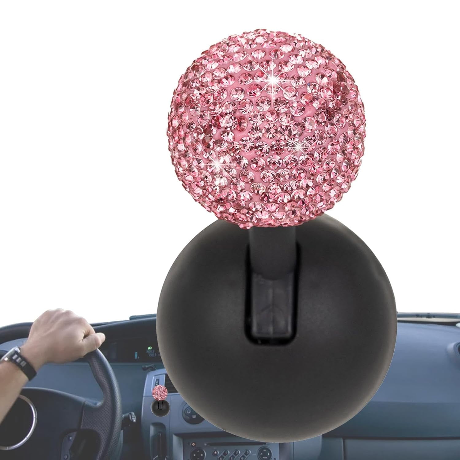 YEHOOM Car Push to Start Button Rocker, Diamond-Encrusted Joystick Ball ...