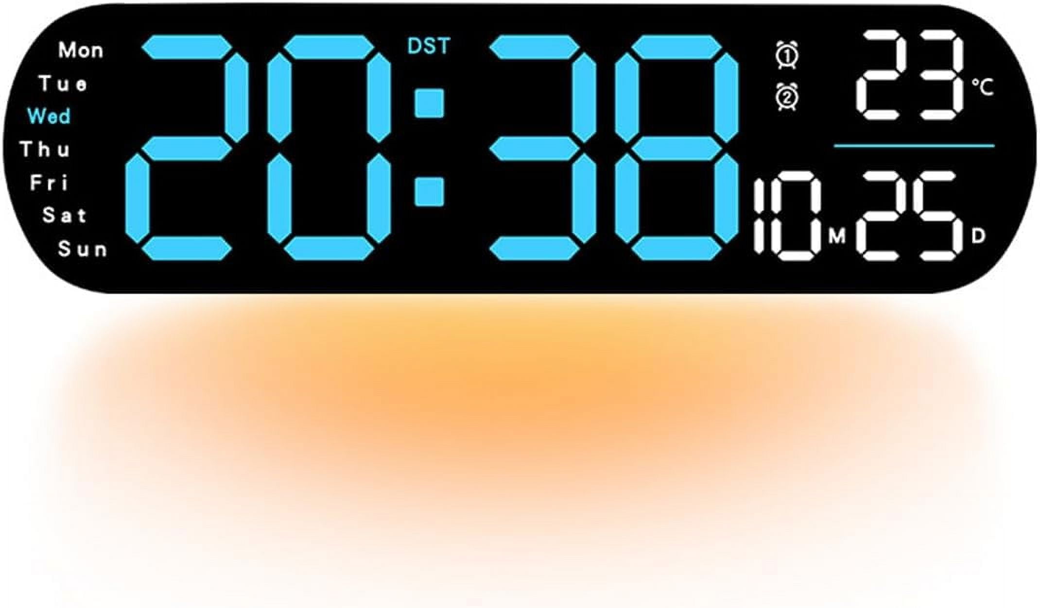 YEHOOM Clock,Multi Functional LED Display Clock,Upgraded Digital Wall ...