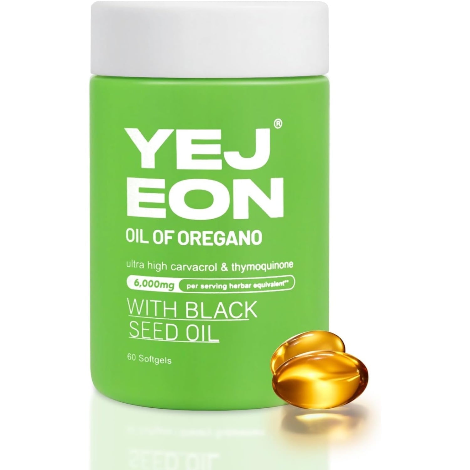 YEJEON Organic Oil of Oregano Capsules with Black Seed Oil, Premium ...