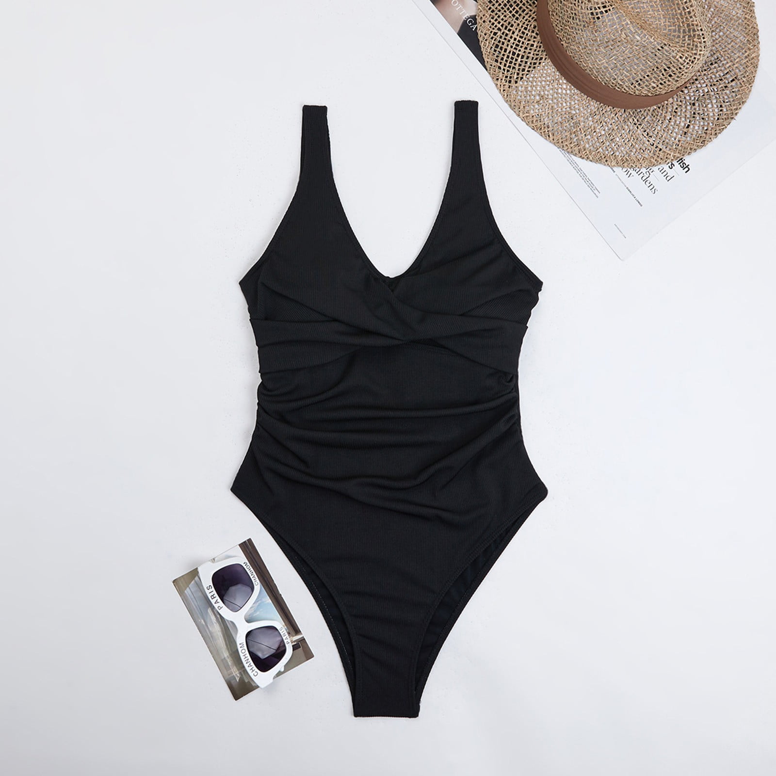 YEJIMAN Black Tankini Swimsuits for Women Tummy Control, Women's Wide ...