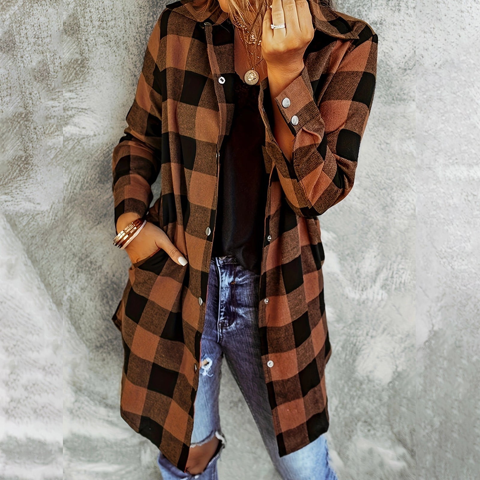 YEJIMAN Orange Plus Size Tunic Tops For Women, Polyester Womens Tshirts ...