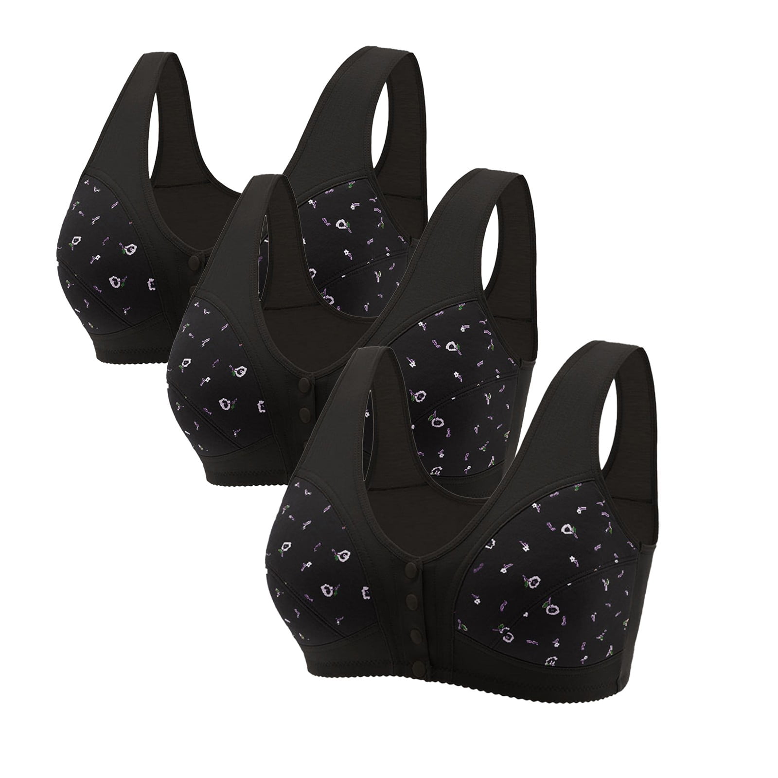 YEJIMAN Pack of 3 Comfortable Daisy Bra for Seniors 2024 New ...