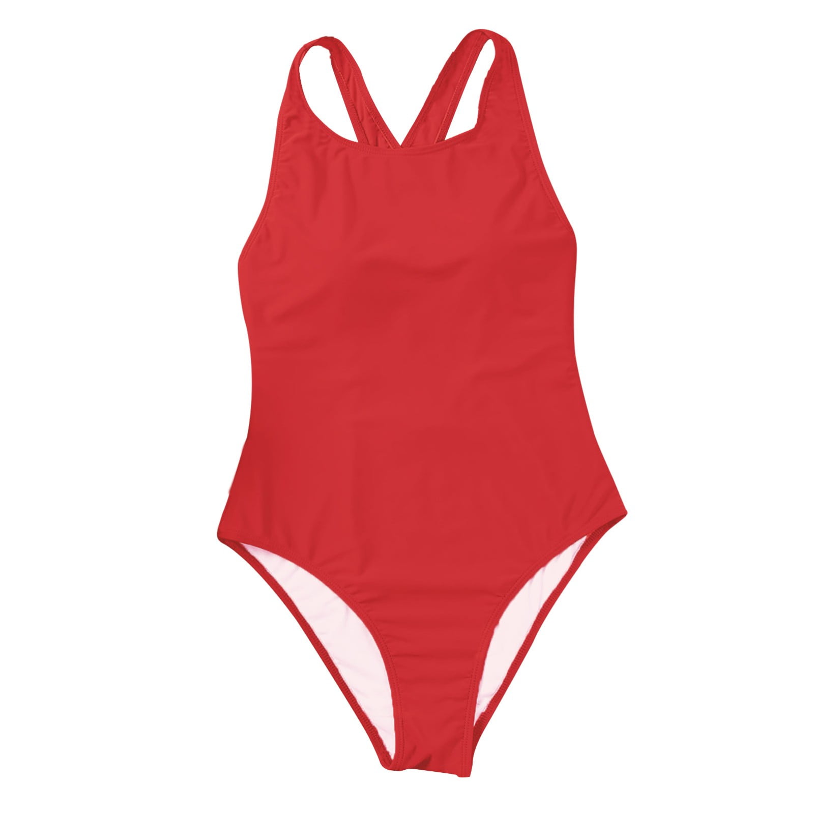 YEJIMAN Red Bathing Suit for Women, Spandex Bathing Suit, Solid Color ...