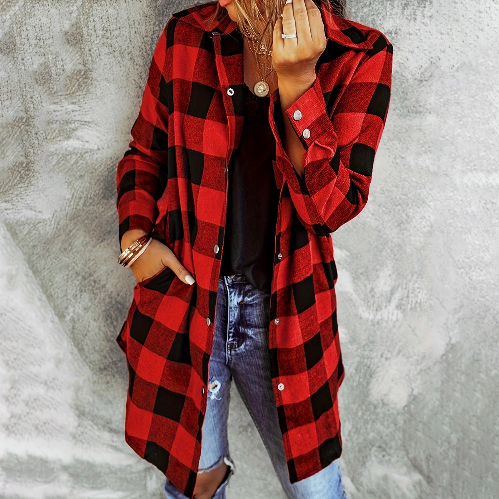 YEJIMAN Red Tank Top For Women, Polyester Womens Shirts, Flannel for ...