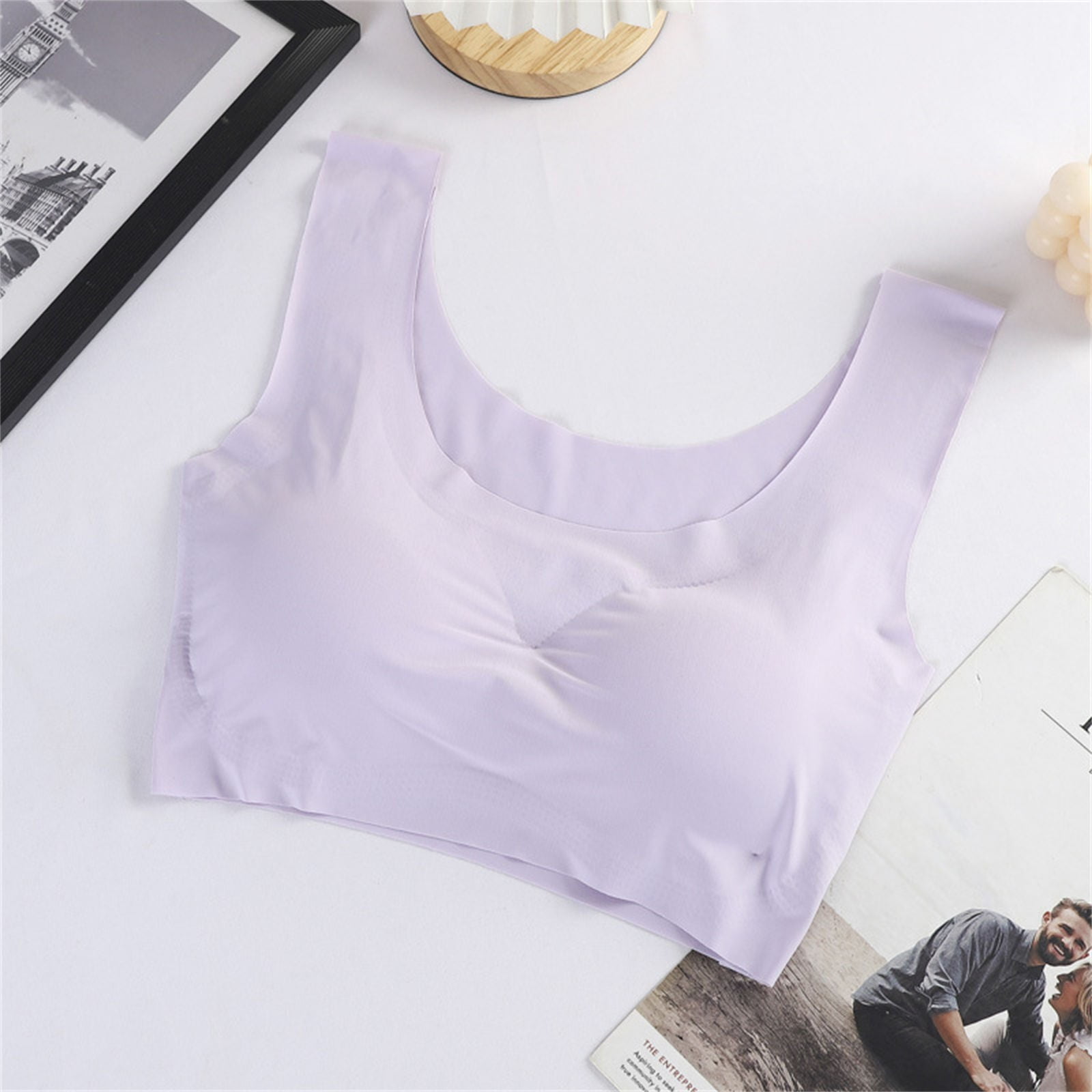 YEJIMAN Seamless Bras for Women Ultra Thin Padded Comfort Wireless Bra ...