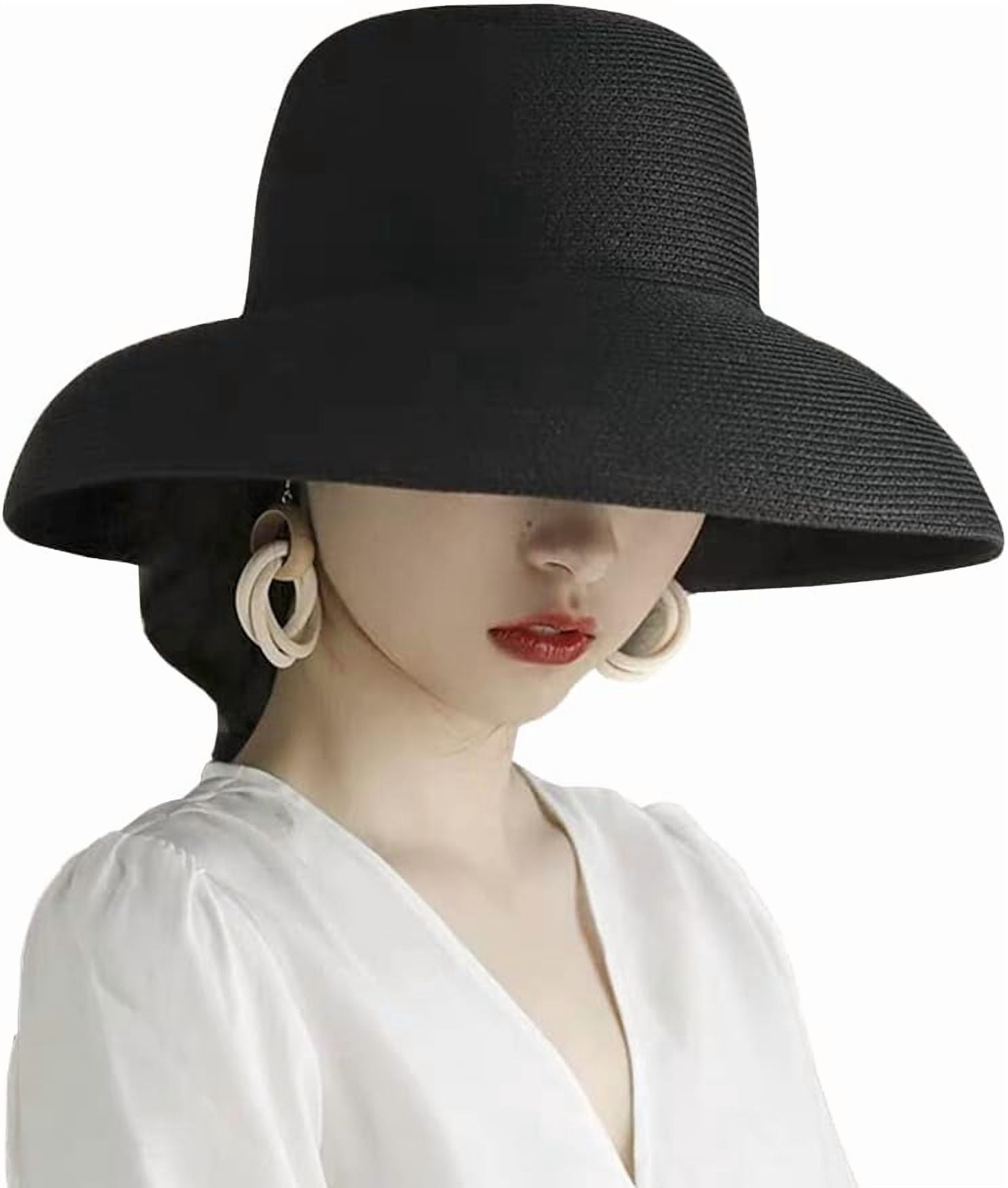 YEKEYI Floppy Wide Brim Summer Beach Straw Hat UPF Straw Sun Hat for ...