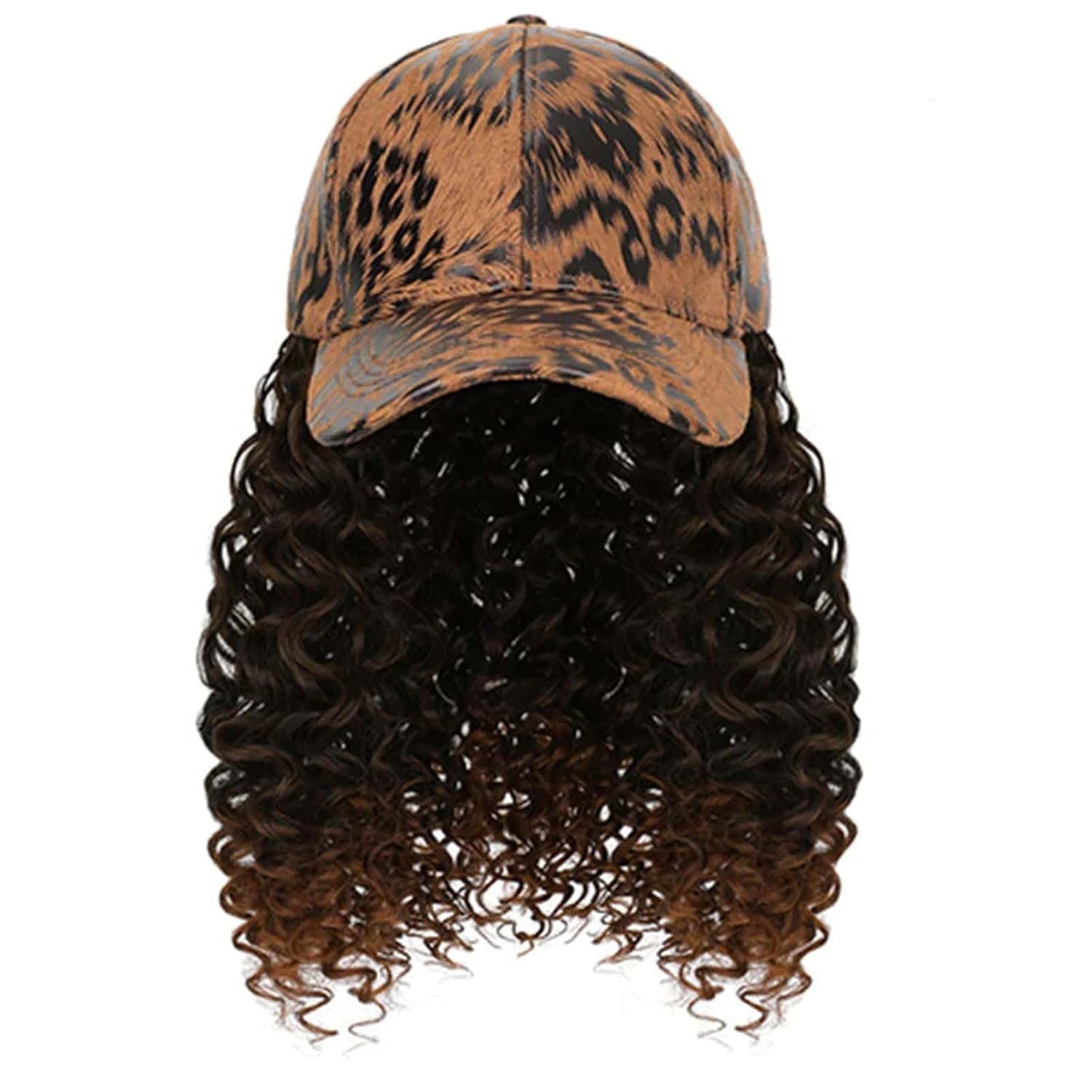 YEKEYI Headband Wig Human Hair Wigs Baseball cap Wig Curly Deep Wave ...