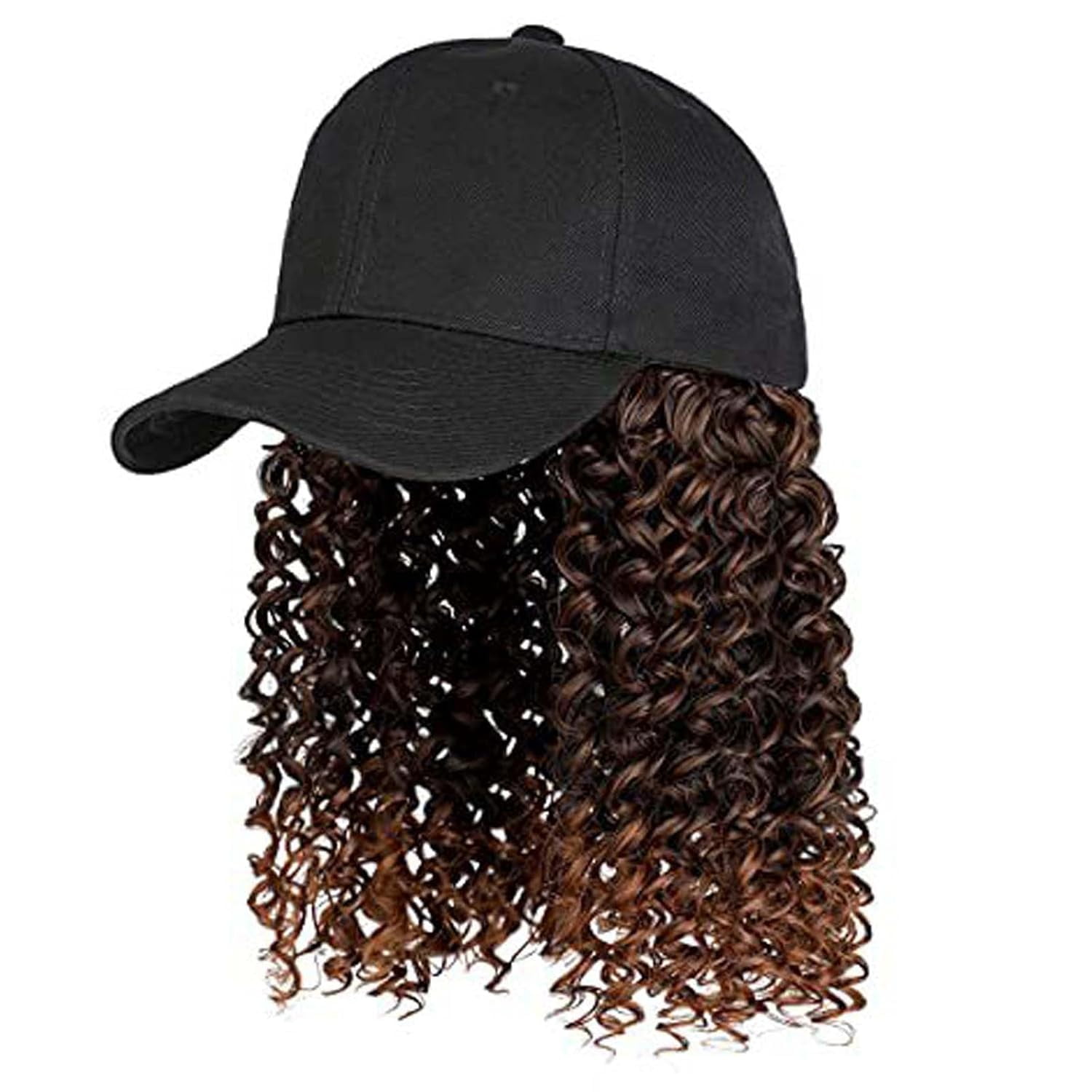 YEKEYI Headband Wig Human Hair Wigs Baseball cap Wig Curly Deep Wave ...
