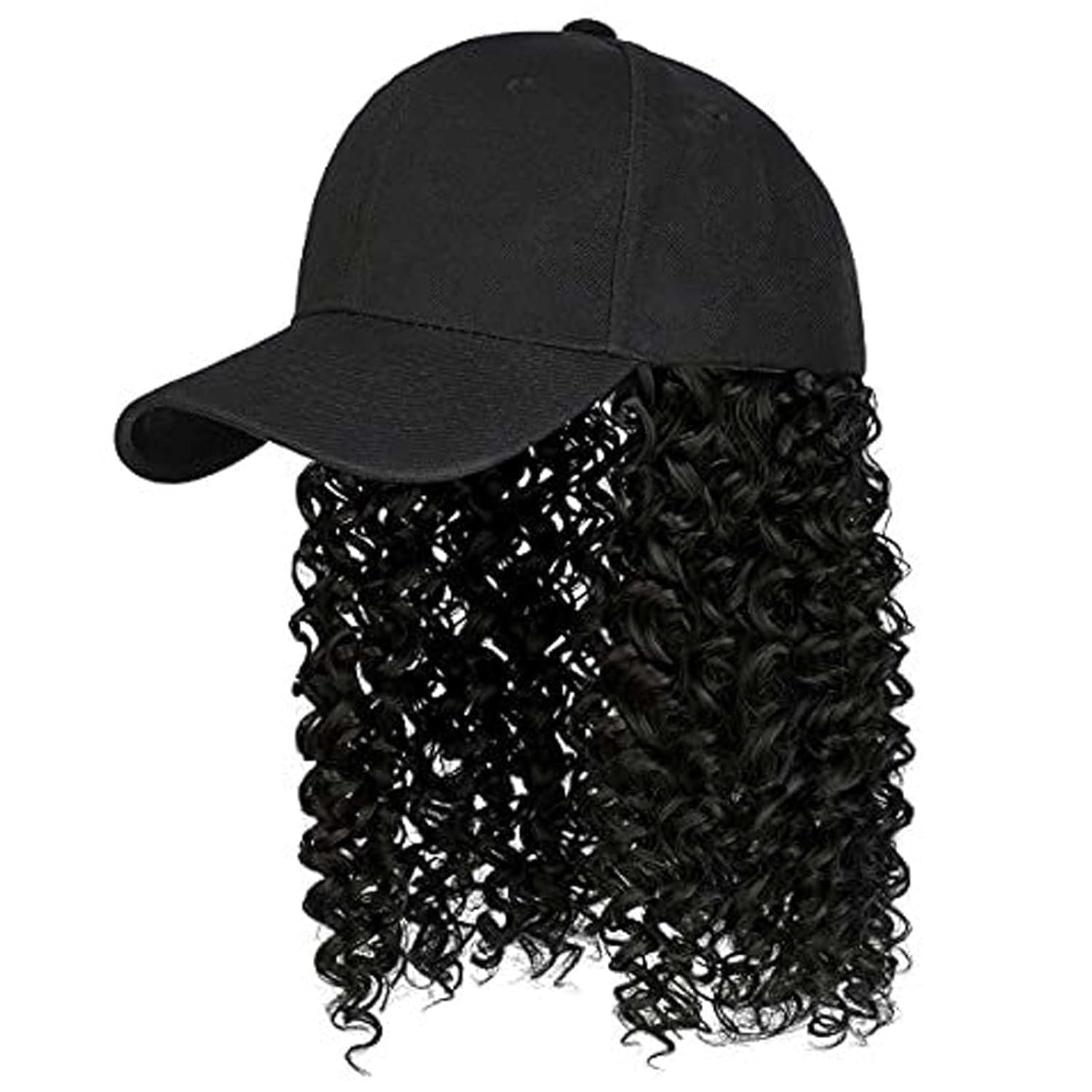YEKEYI Headband Wig Human Hair Wigs Baseball cap Wig Curly Deep Wave ...