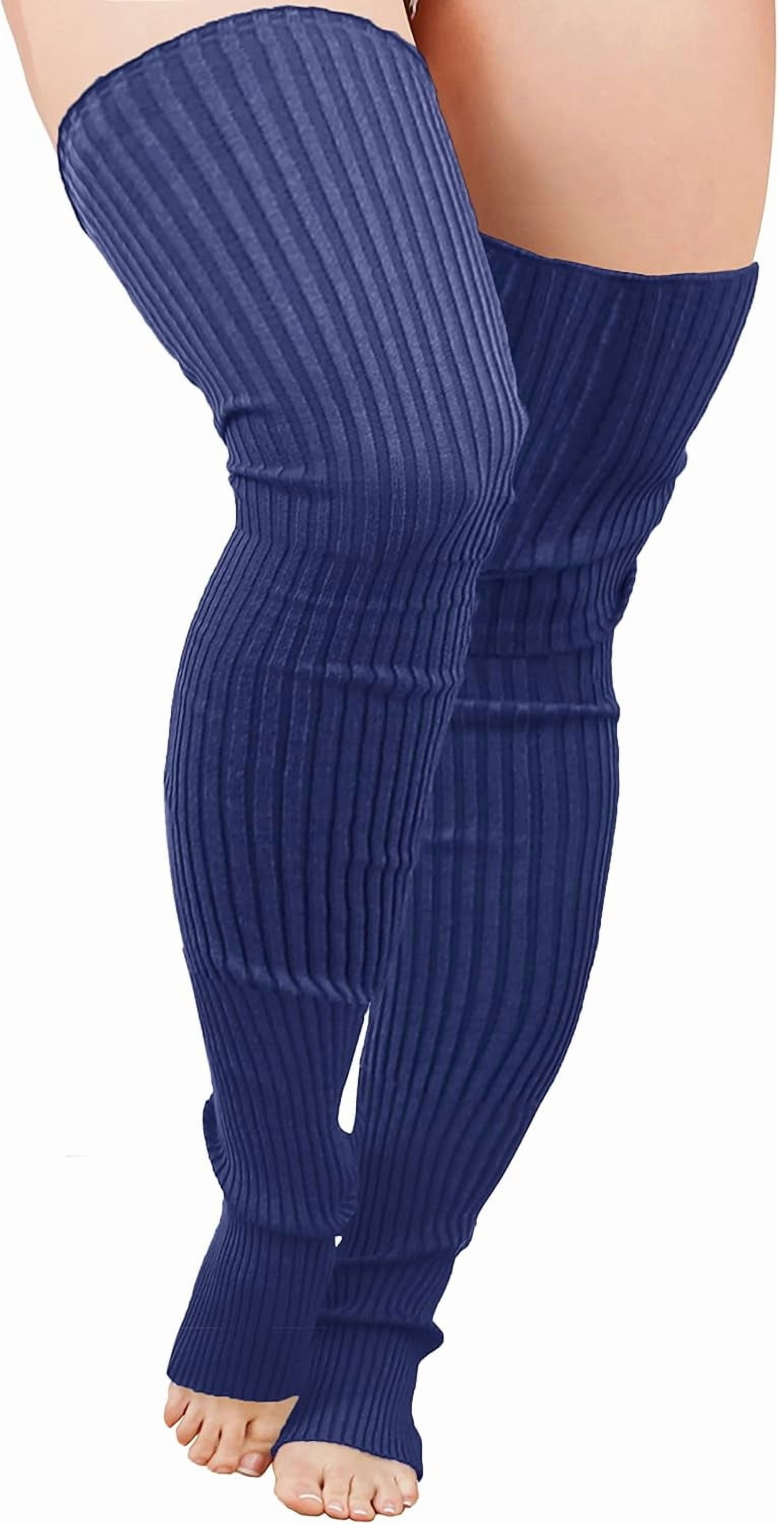 YEKEYI Plus Size Knit Leg Warmer Women Thick Thigh High Boot Extra Long ...