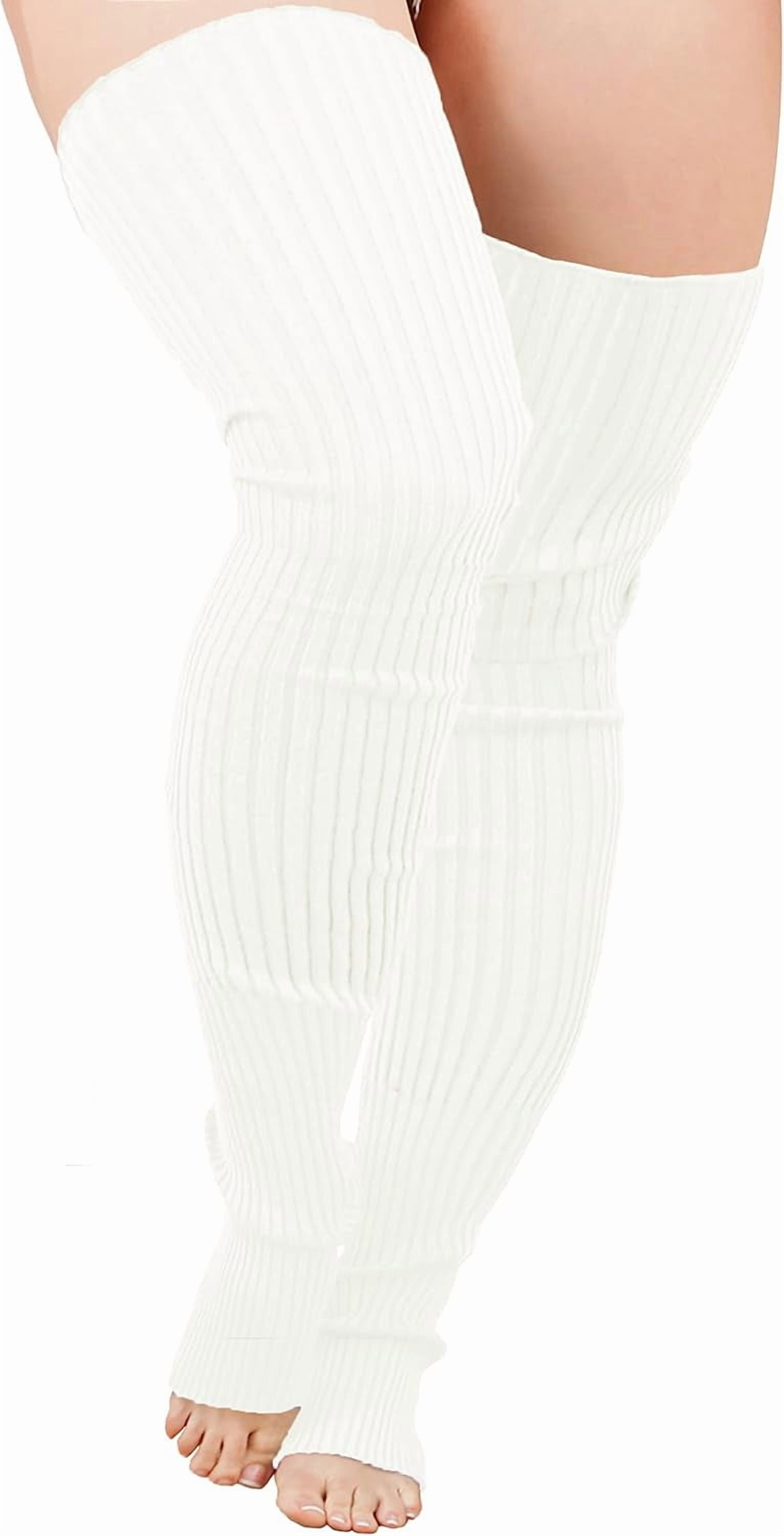 YEKEYI Plus Size Knit Leg Warmers Thigh High Boot Extra Long Socks ...