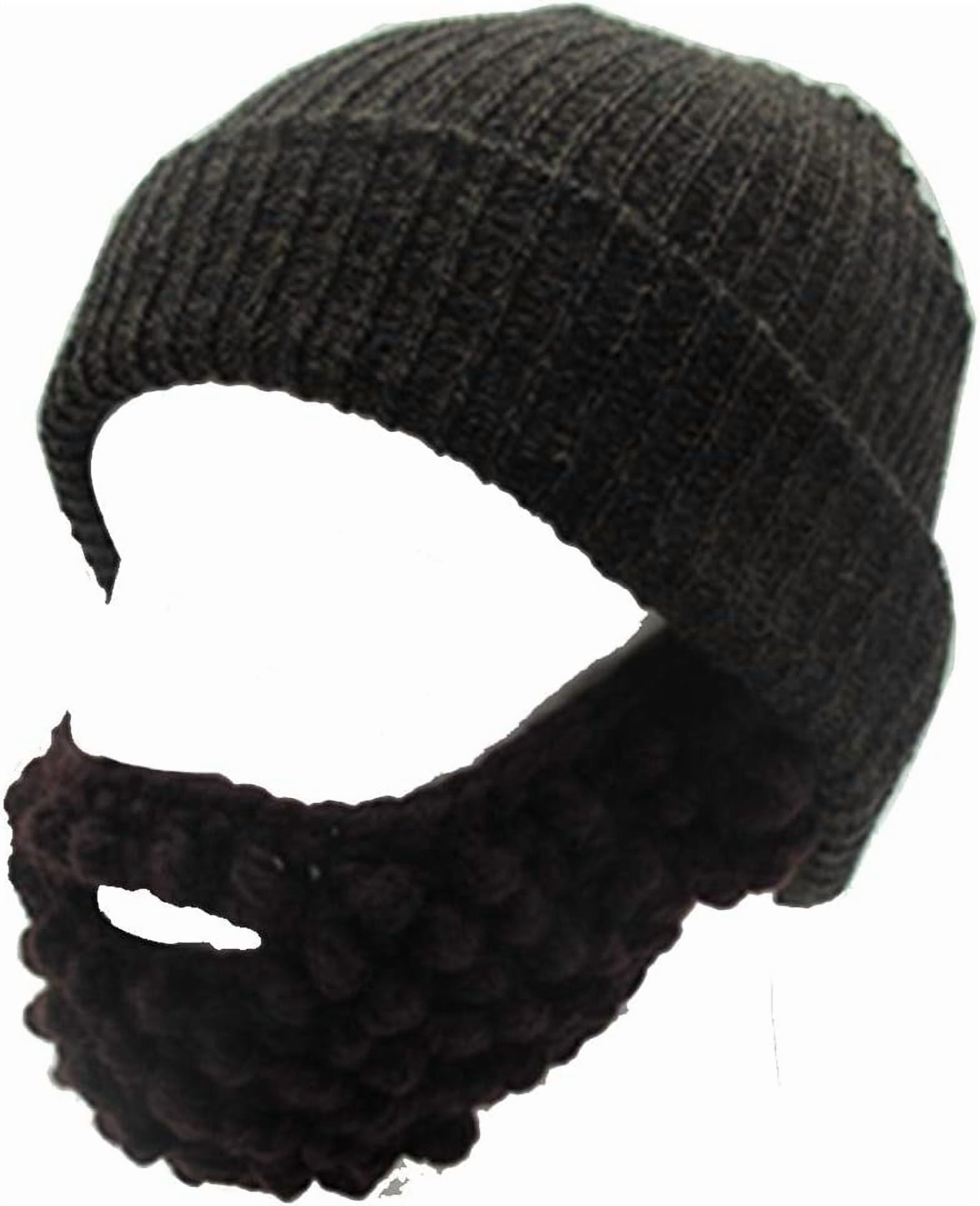 YEKEYI Unisex Wacky Beard Hat Knit Funny Beanie Halloween Cap Wind Mask ...