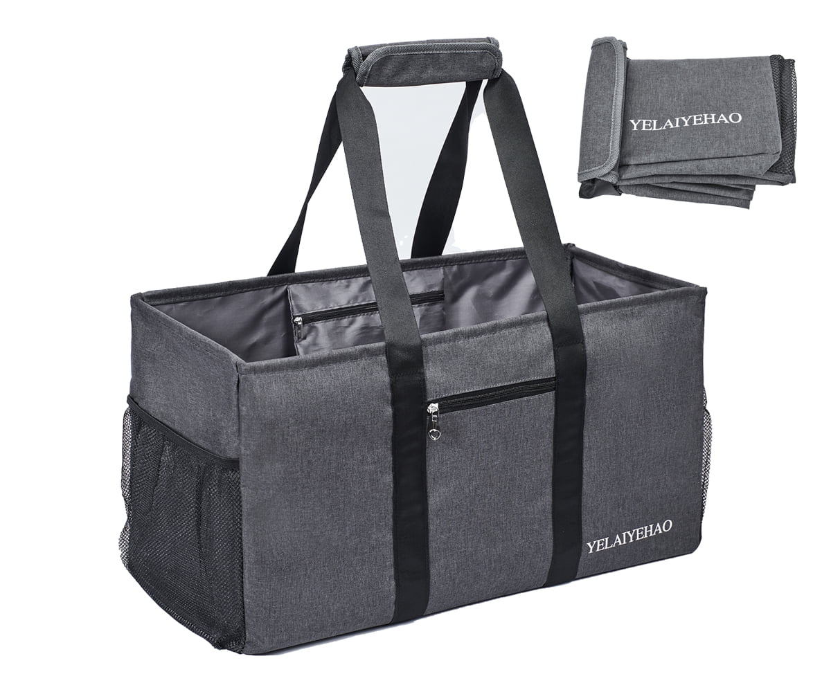 YELAIYEHAO Extra Large Heavy Duty Collapsible Utility Tote Bag, Black ...