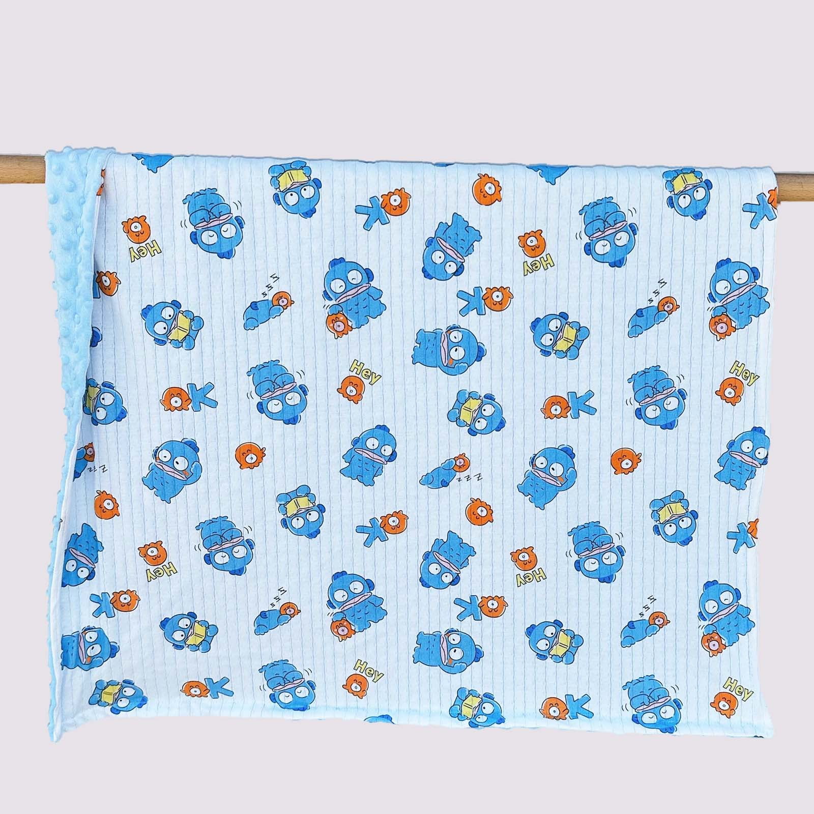 YELEE Baby Blankets Neutral, Breathable Minky Blanket with Cotton Fish ...