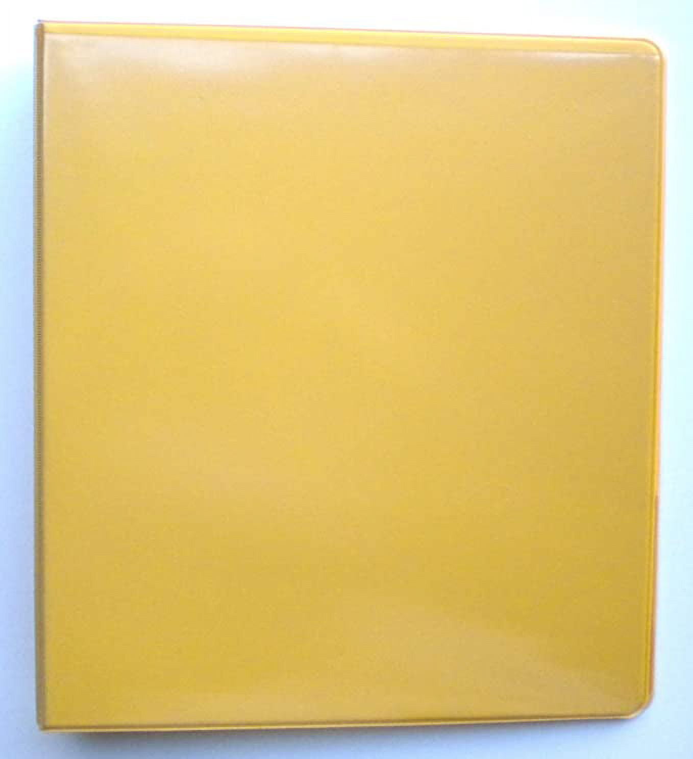 YELLOW 3-Ring 1.5" View Binder, 8.5" x 11", Vinyl, Inside Pockets, Mfd ...