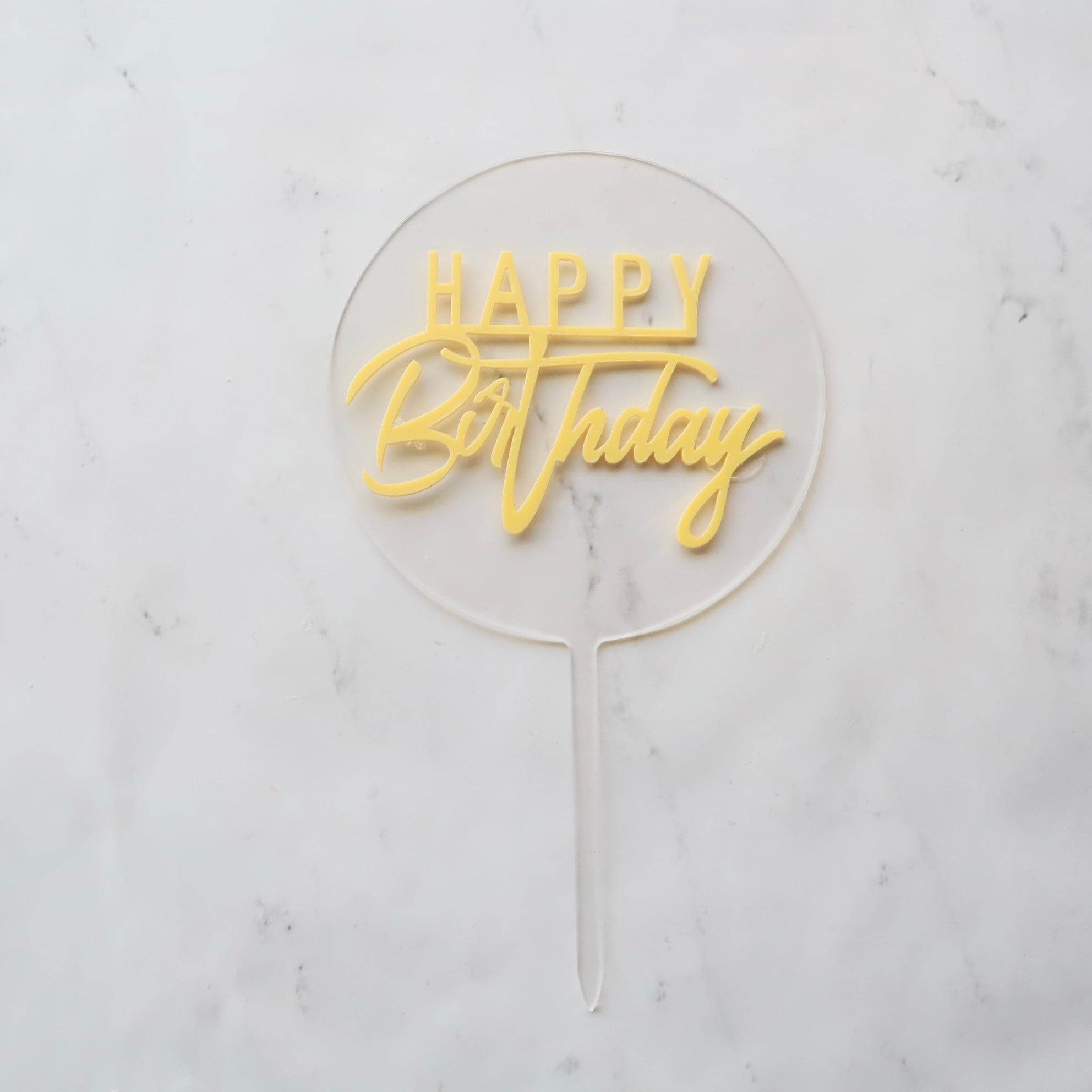 YELLOW HAPPY BIRTHDAY ROUND CAKE TOPPER - Walmart.com