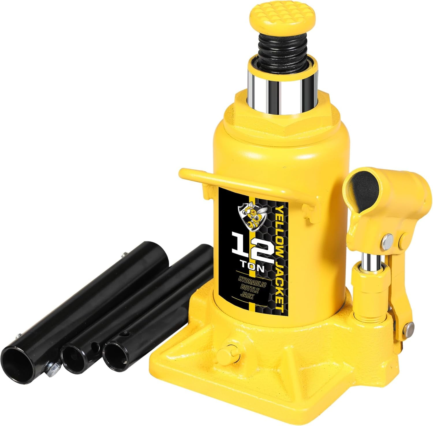 YELLOW JACKET 12 Ton Low Profile Bottle Jack, Welded Hydraulic Stubby ...