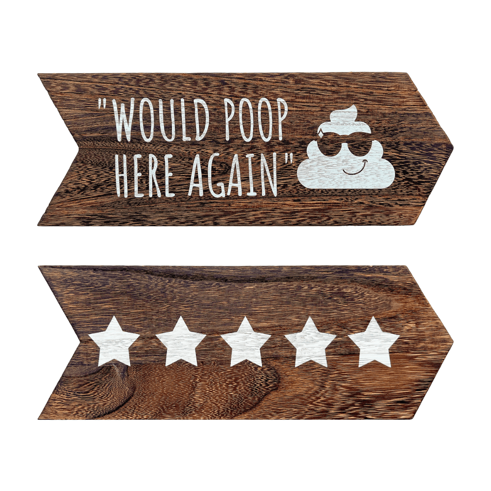 YELLOW LOTUS Funny Bathroom Signs - Set of 2 Funny Christmas Decor for ...