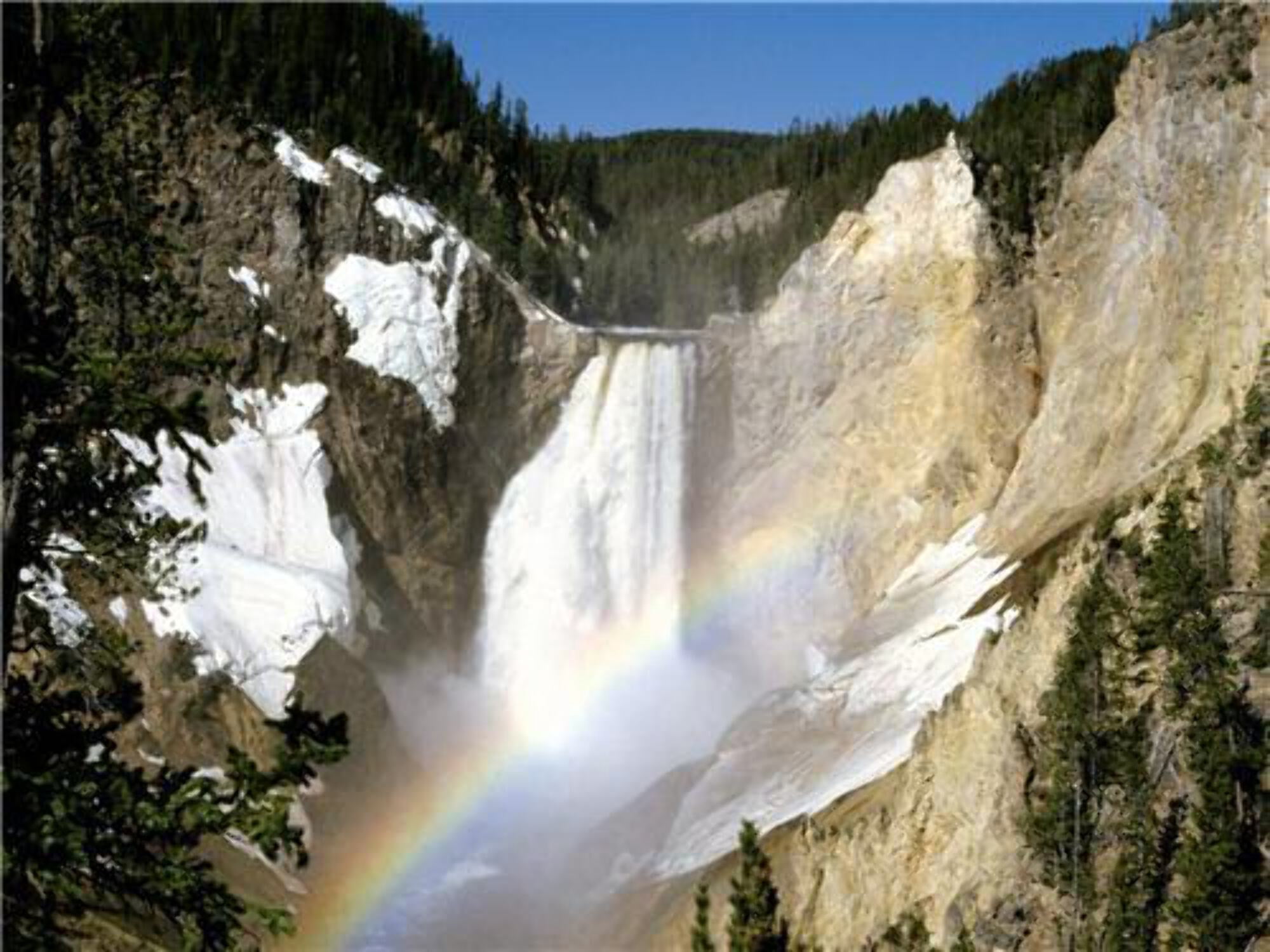 YELLOWSTONE NATIONAL PARK GLOSSY POSTER PICTURE PHOTO waterfall rainbow ...