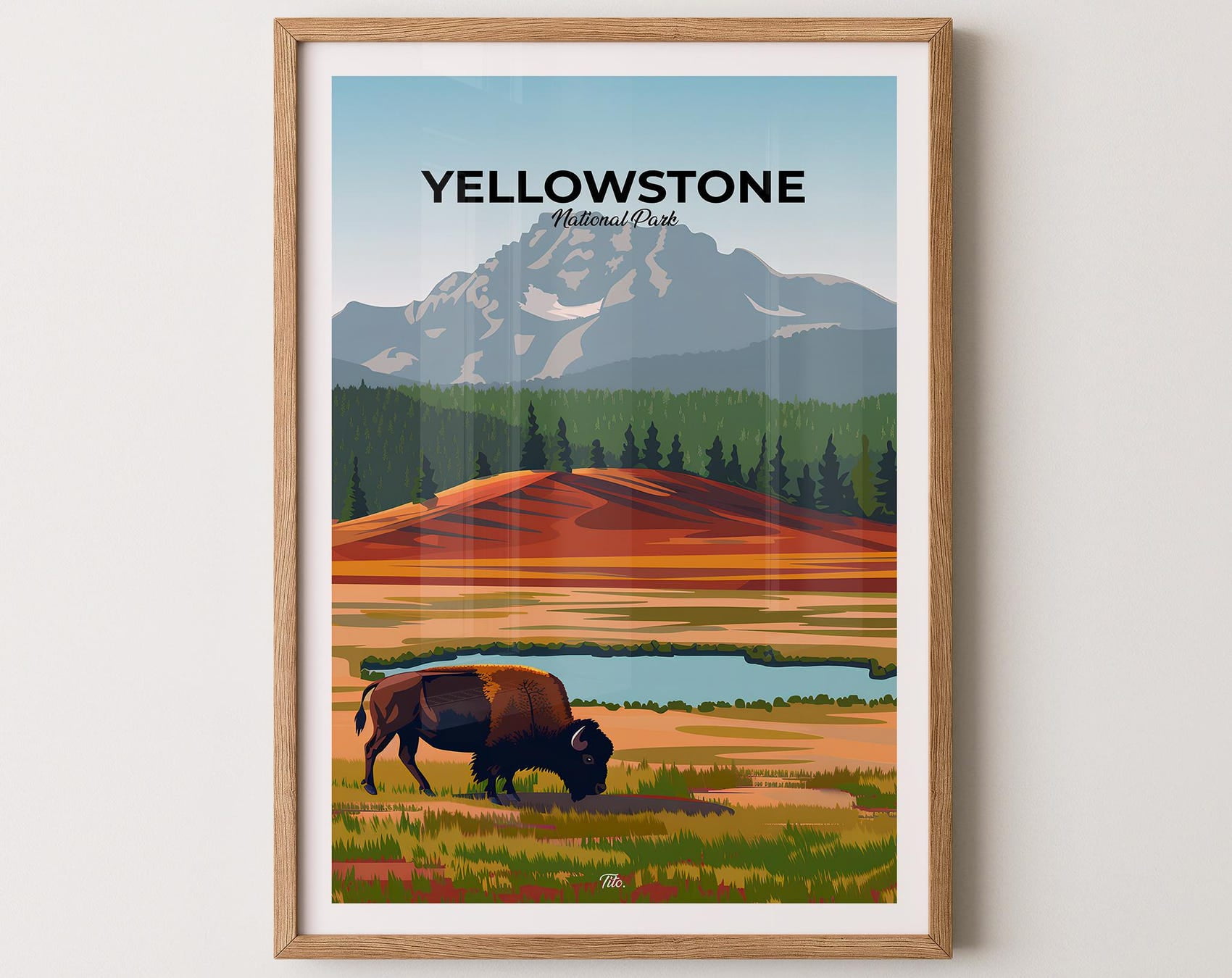 YELLOWSTONE Poster, Yellowstone Travel Poster, Yellowstone Art Print ...