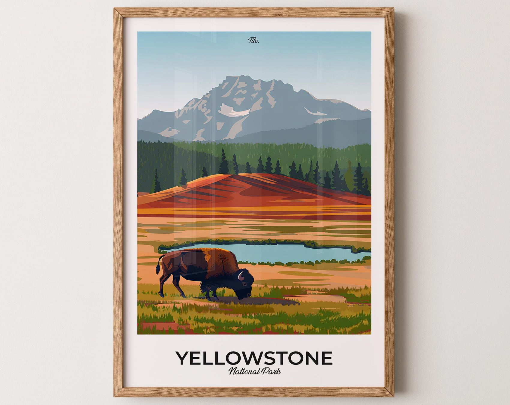 YELLOWSTONE Poster, Yellowstone Travel Poster, Yellowstone Art Print ...