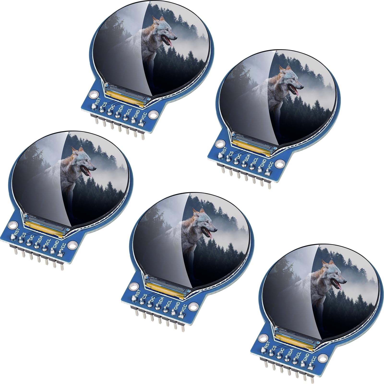 YELUFT 5pcs 1.28 Inch RRF12 TFT LCD Display Module Round 240 x 240 ...