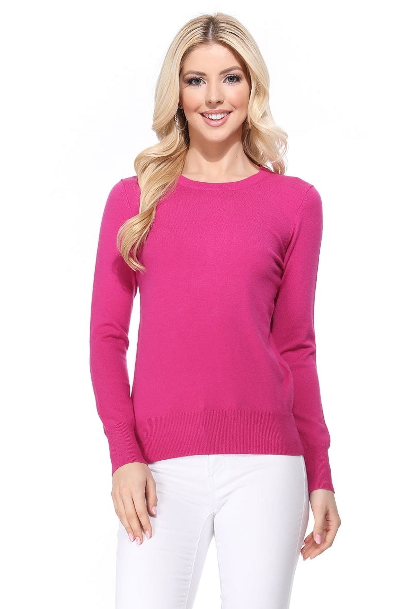 YEMAK Women's Knit Sweater Pullover – Long Sleeve Crewneck Basic ...