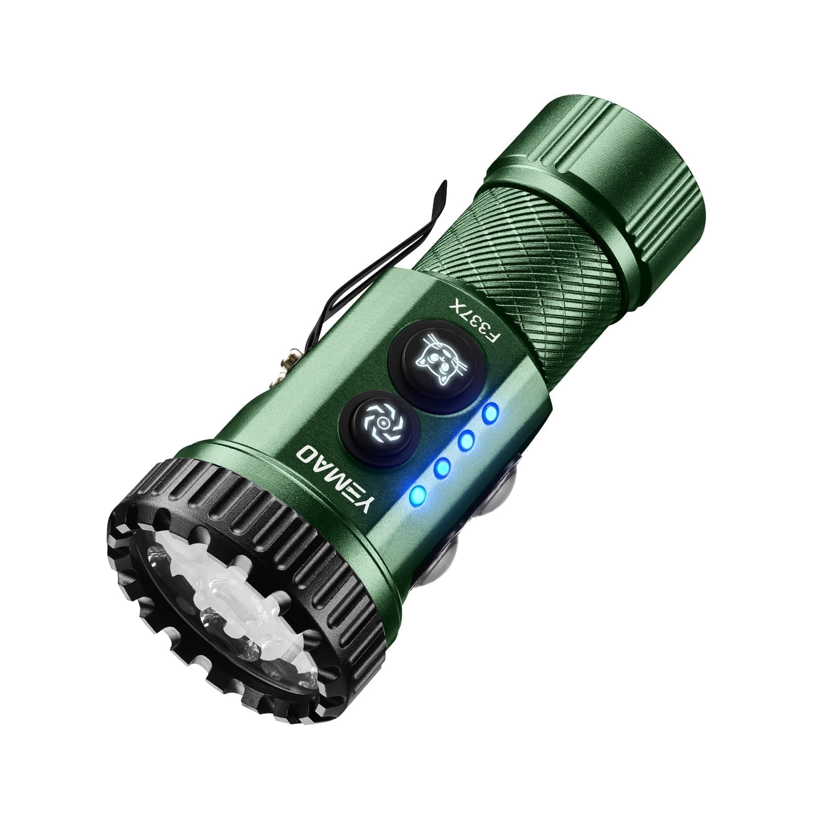 Rechargeable LED Tactical Flashlight with Clip, Magnet, Extension Tube, Green - Walmart.com