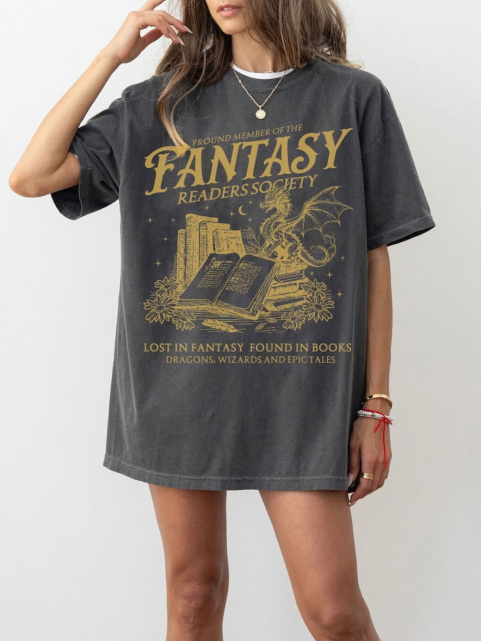 YEN2807CC3-NAOMITEE, Fantasy Readers Society Fourth Wing Shirt, Dragon ...