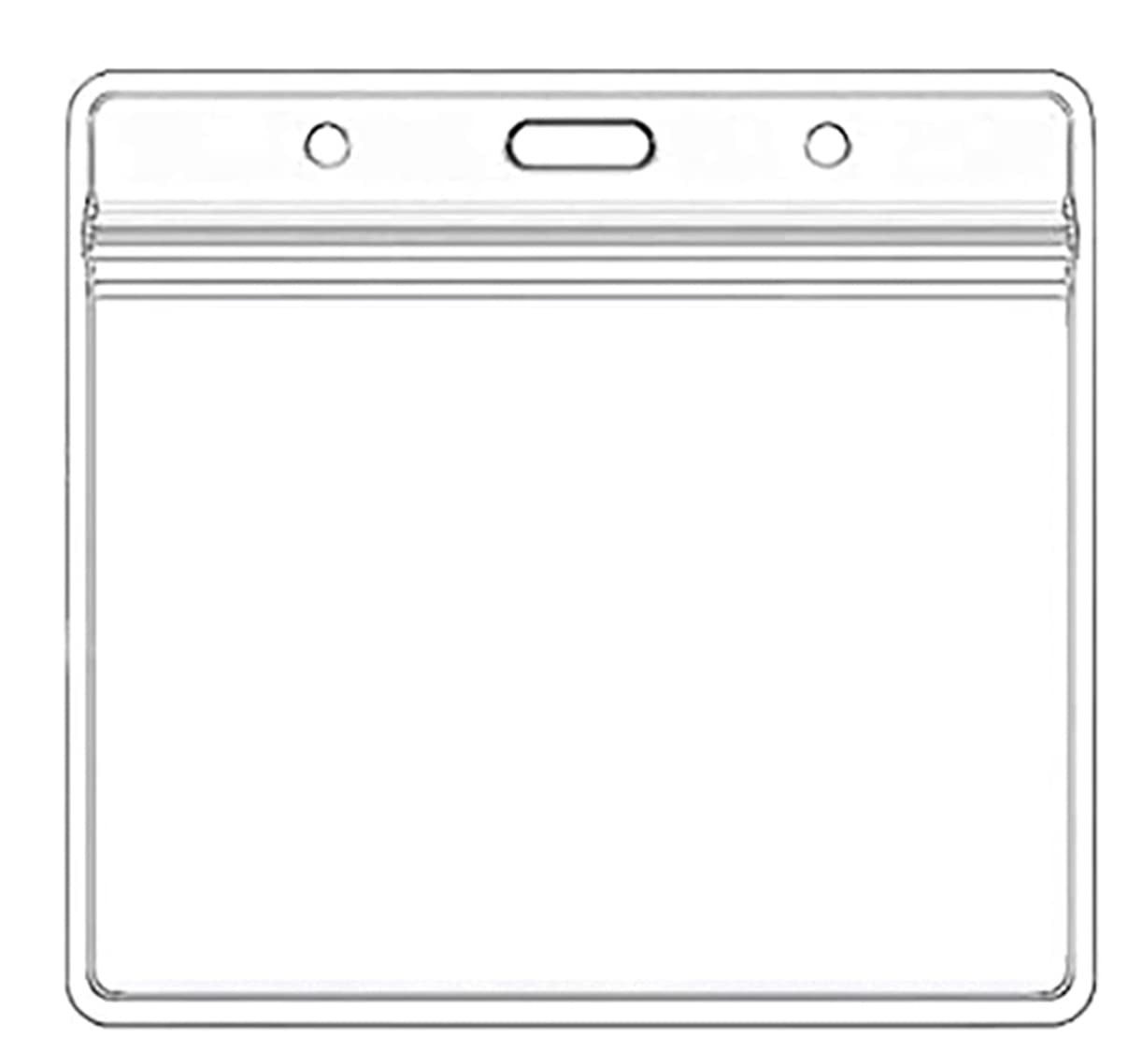 YENGON 10 Pcs Horizontal ID Badge Holder, Premium Clear Plastic ID ...