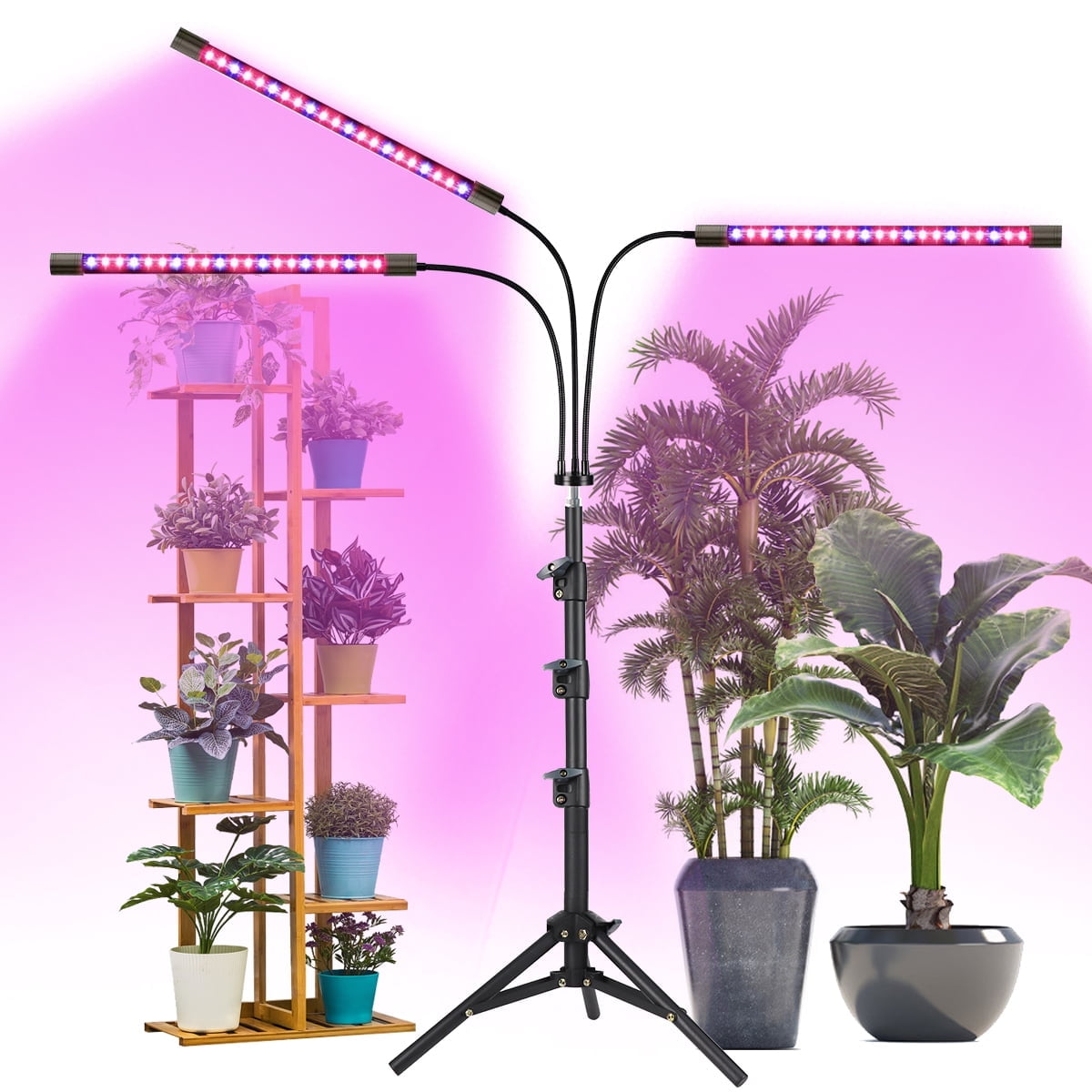 YEOLEH LED Grow Light for Indoor Plants, Adjustable Stand, 3 Spectrum ...